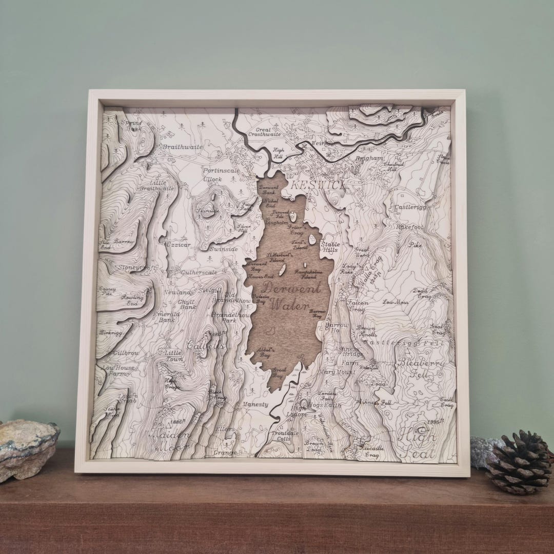 Derwent Water Wooden 3D Map: Keswick Lake District Topography - Etsy UK