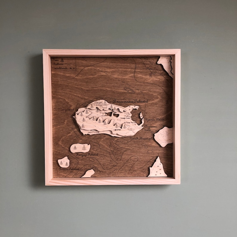 Brownsea Island / Wooden Map / the Villa / Brownsea Campsite / - Etsy UK