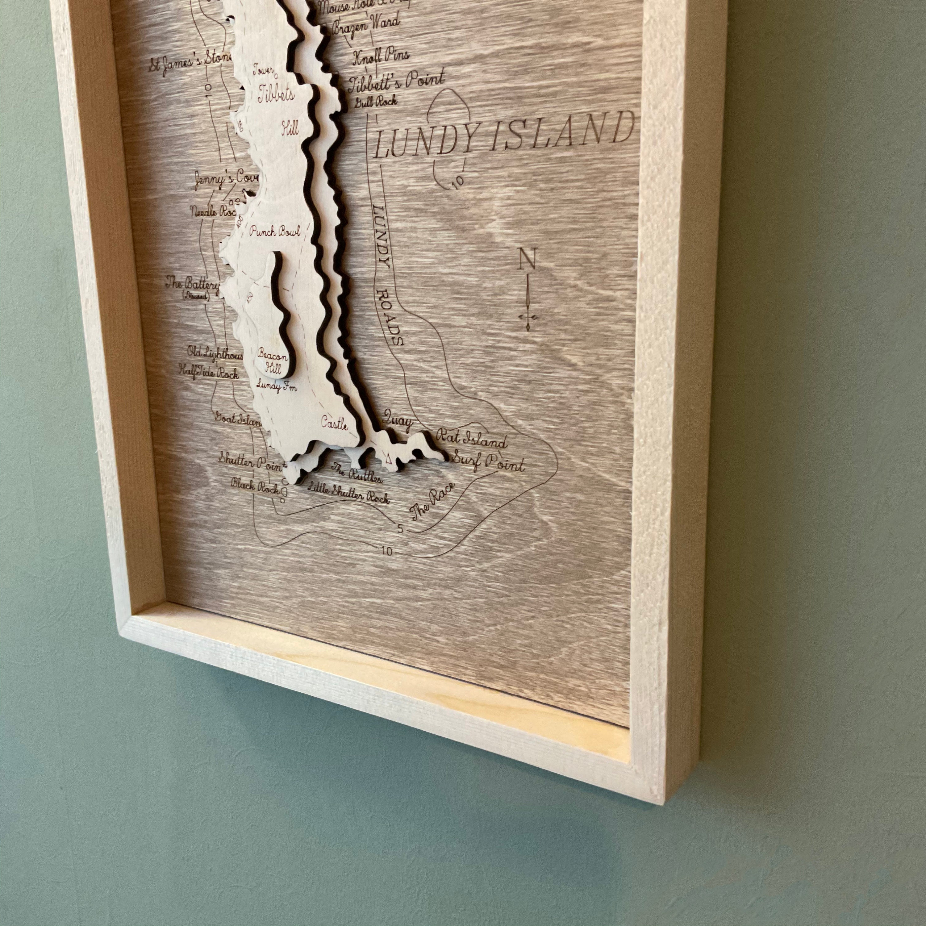 Lundy Island Wooden Topographic Map Bristol Channel Torridge | Etsy