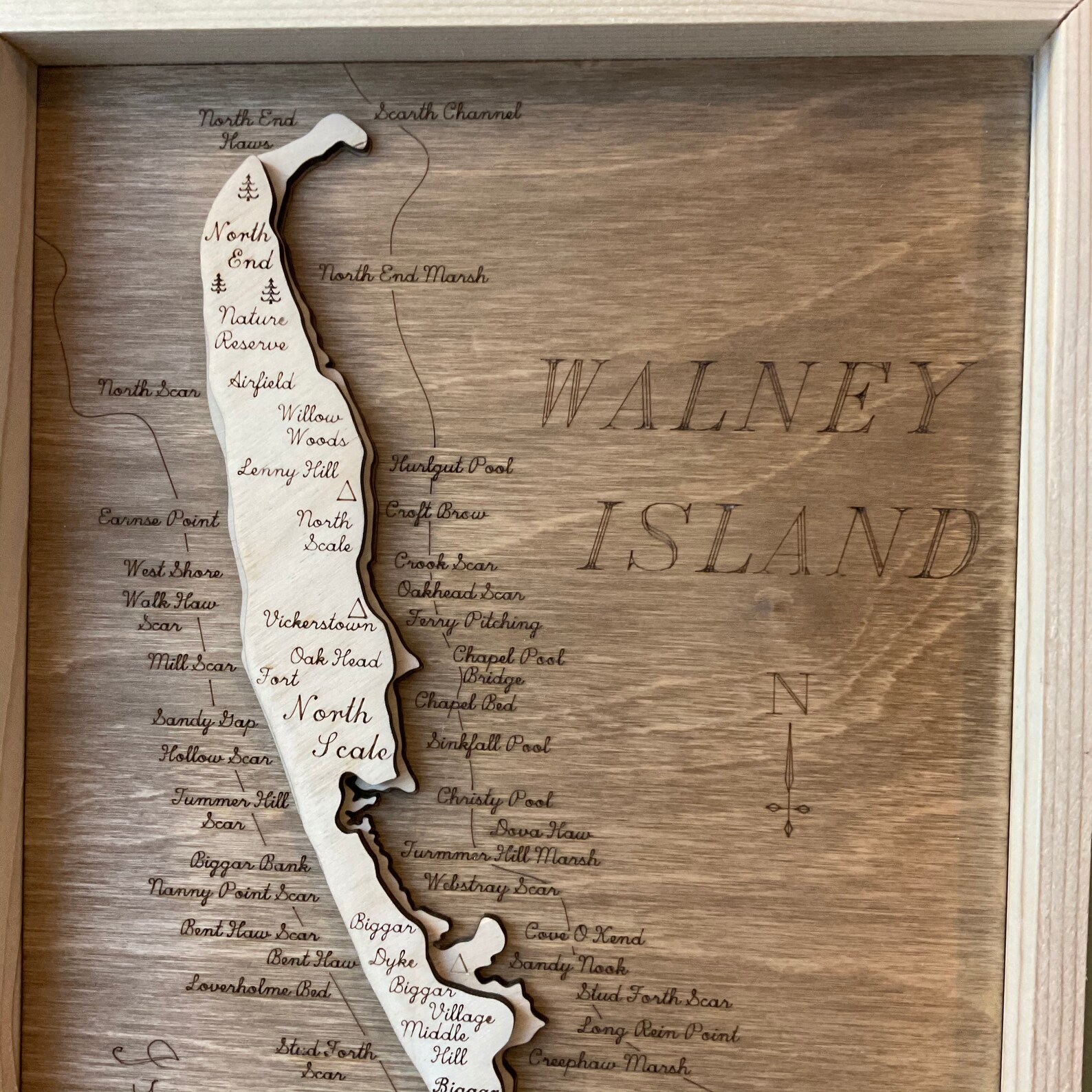 Walney Island Wooden Topographic Map Cumbria Barrow-in-Furness | Etsy