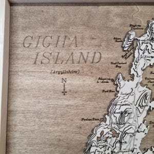 Gigha Island Wooden 3D Map: Scottish Hebridean Topographic Art - Etsy