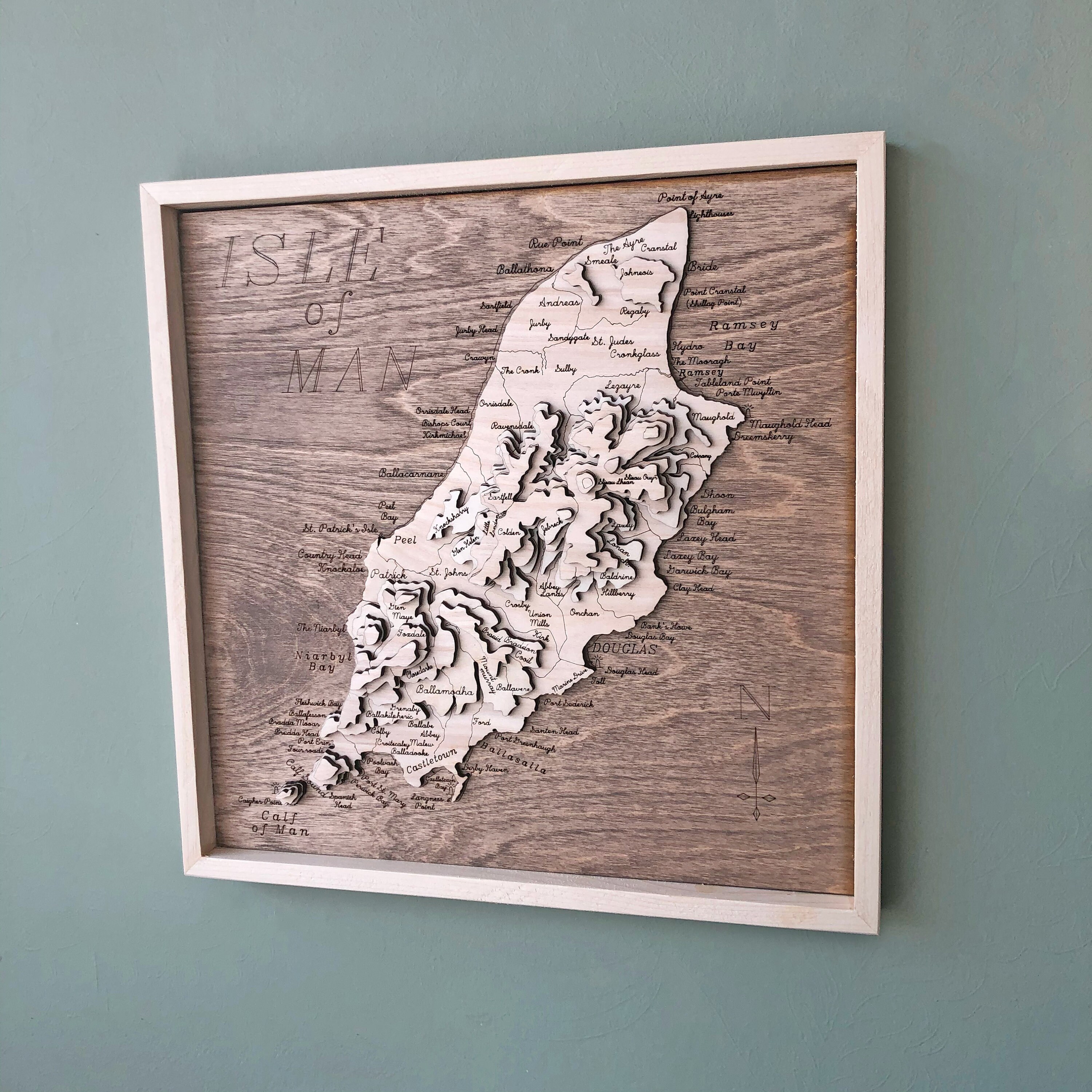 Isle of Man / Wooden Topographic Map / Irish Sea / Douglas / - Etsy UK