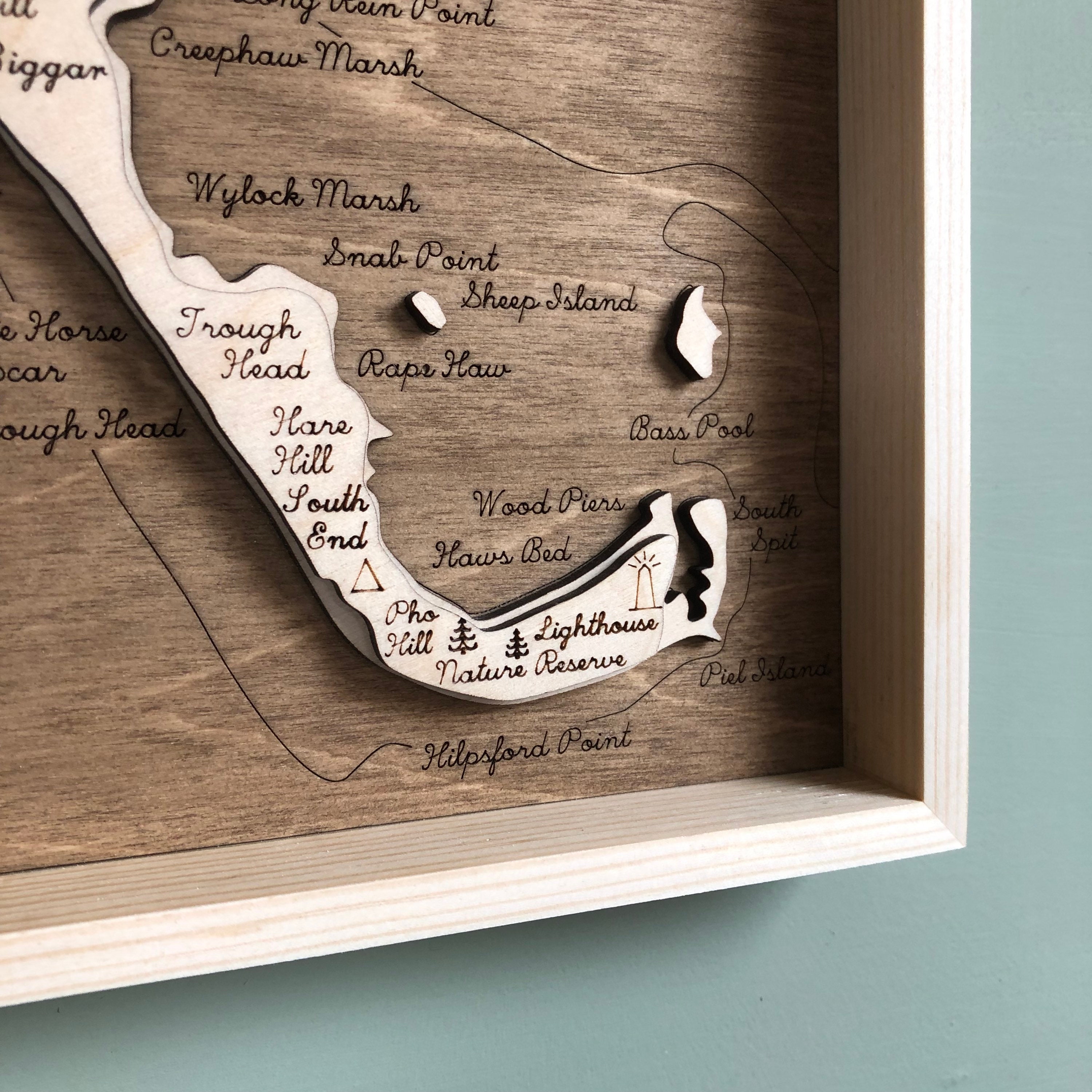 Walney Island Wooden Topographic Map Cumbria Barrow-in-furness | Etsy UK