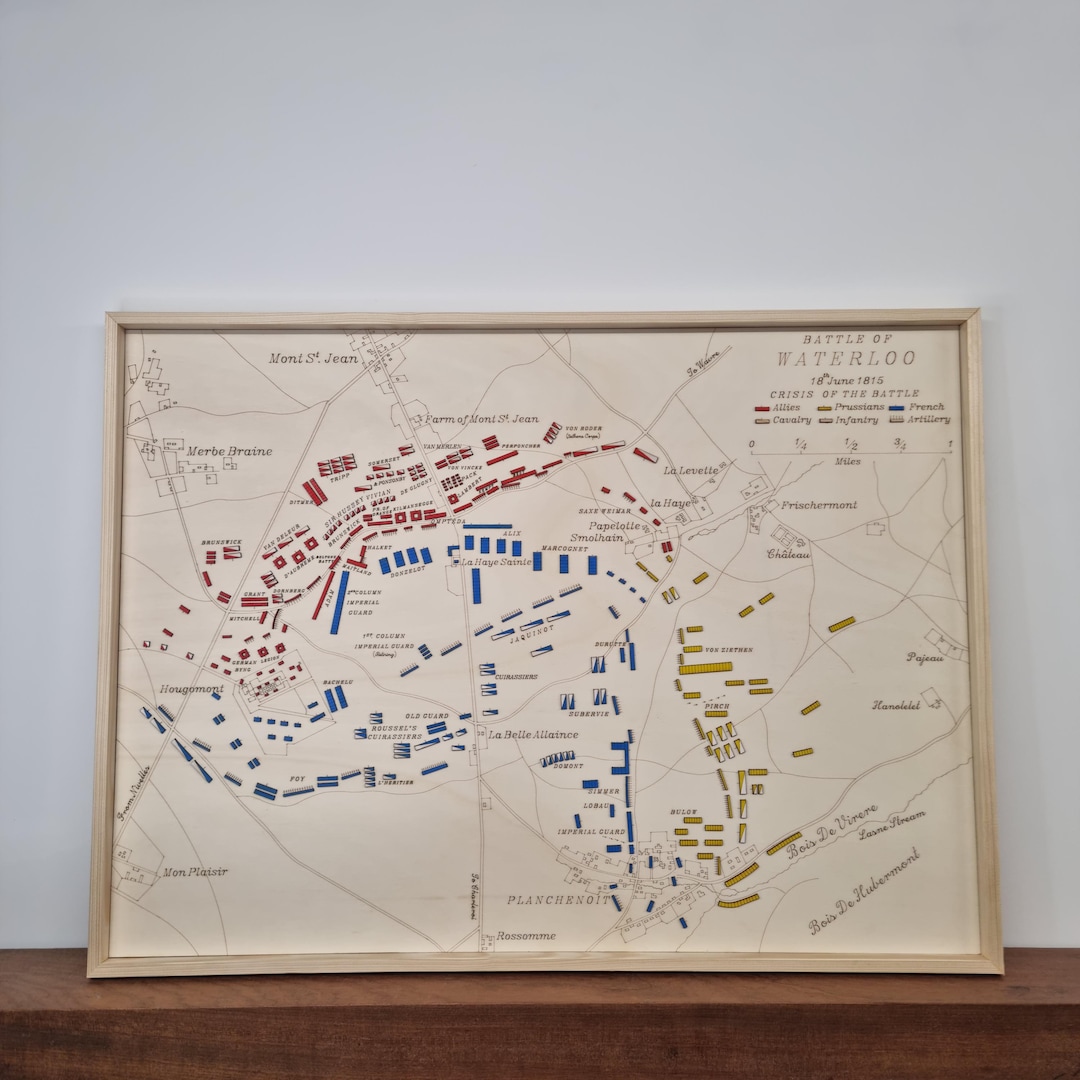 The Battle of Waterloo / Wooden Battlefield Map / Napoleonic Wars ...