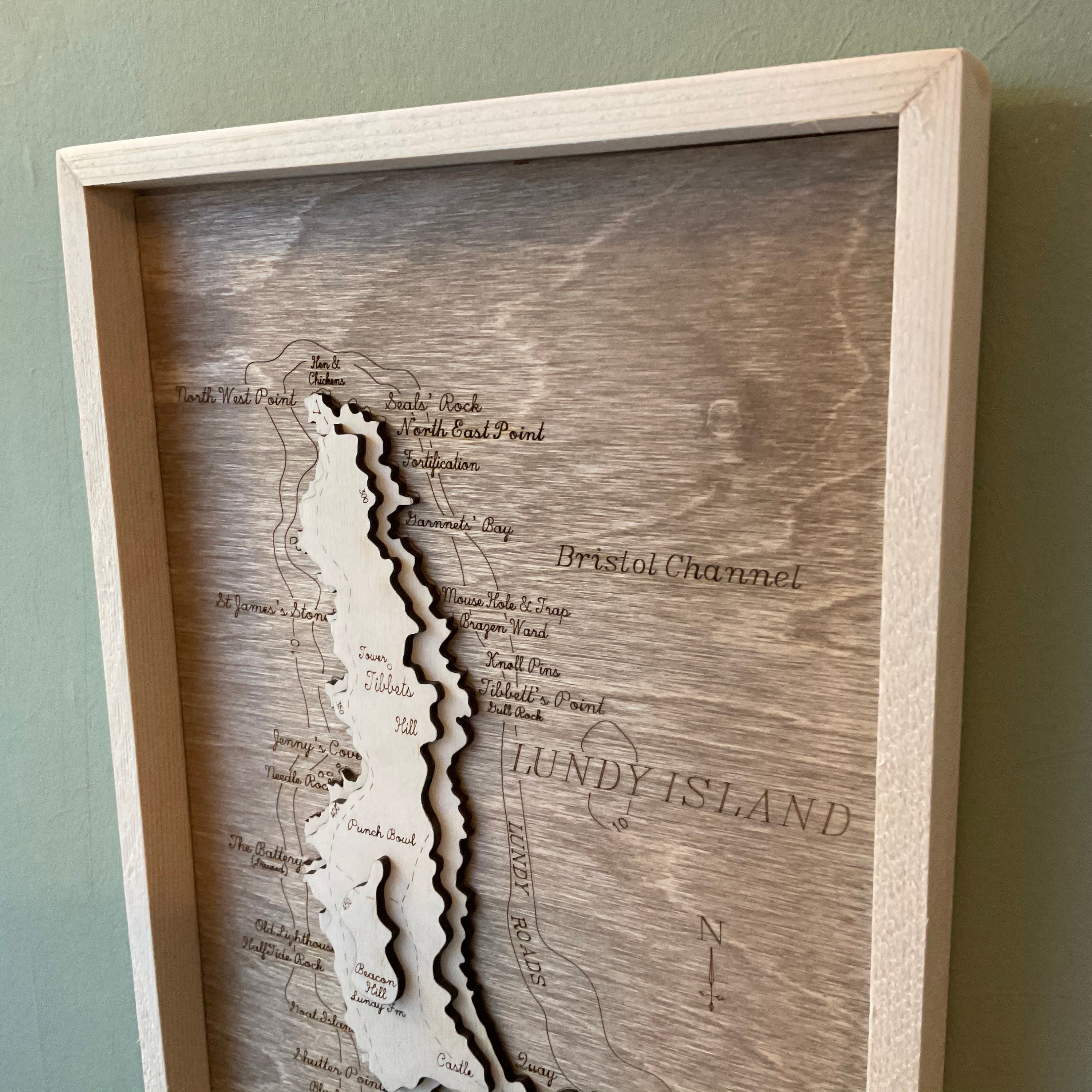 Lundy Island Wooden Topographic Map Bristol Channel Torridge | Etsy