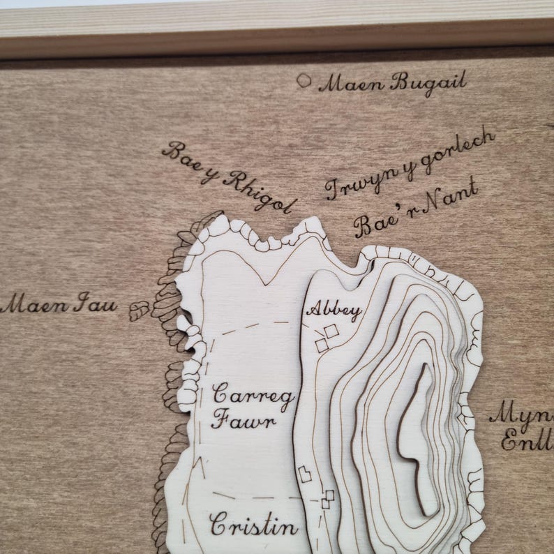 Bardsey Island Wooden Topographic Map: Welsh Wall Decor - Etsy