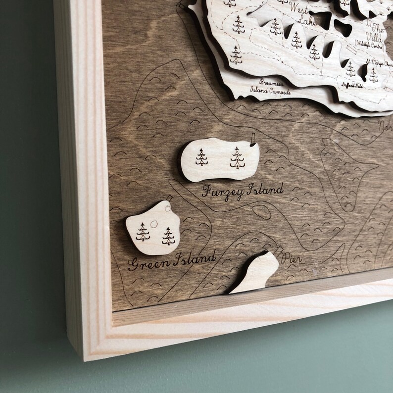 Brownsea Island / Wooden Map / the Villa / Brownsea Campsite / - Etsy UK