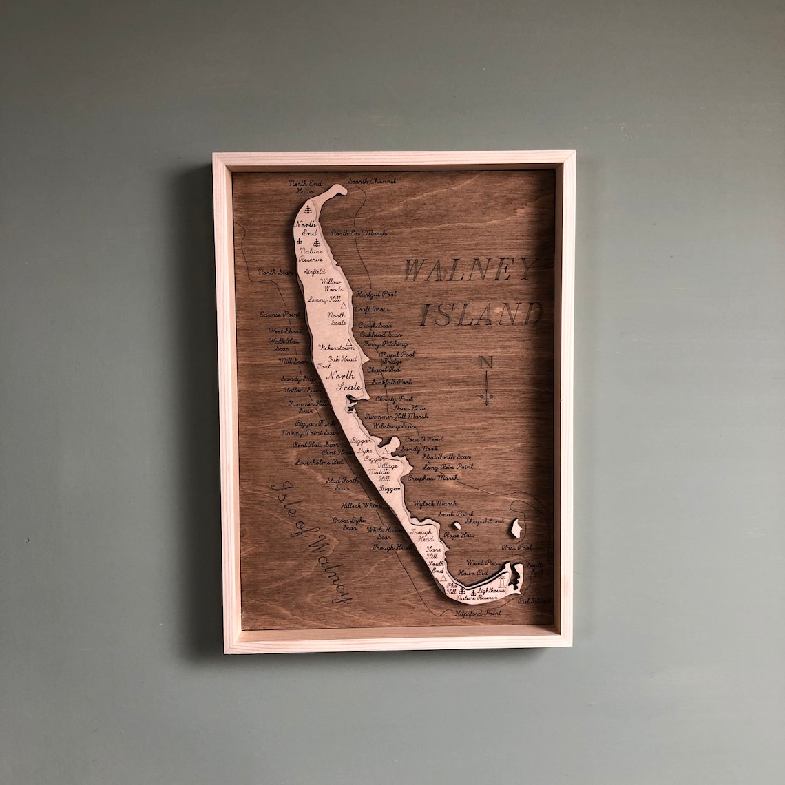 Walney Island Wooden Topographic Map Cumbria Barrow-in-furness | Etsy UK