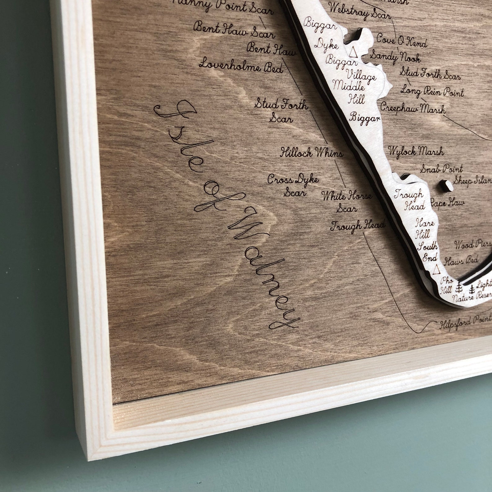 Walney Island Wooden Topographic Map Cumbria Barrow-in-furness | Etsy UK