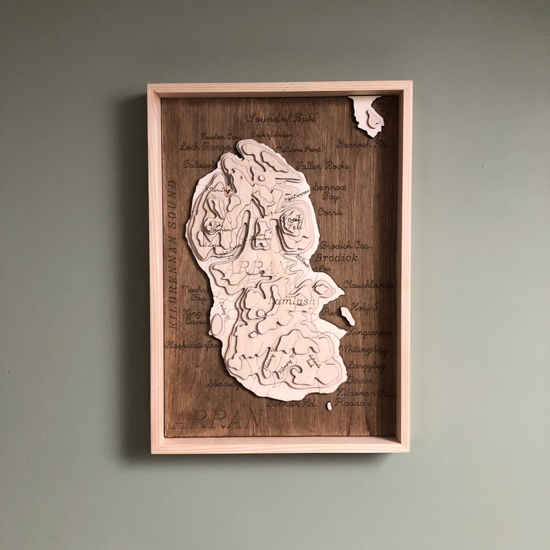 Isle of Arran / Wooden Topographic Map / Lamlash / Goat Fell / - Etsy