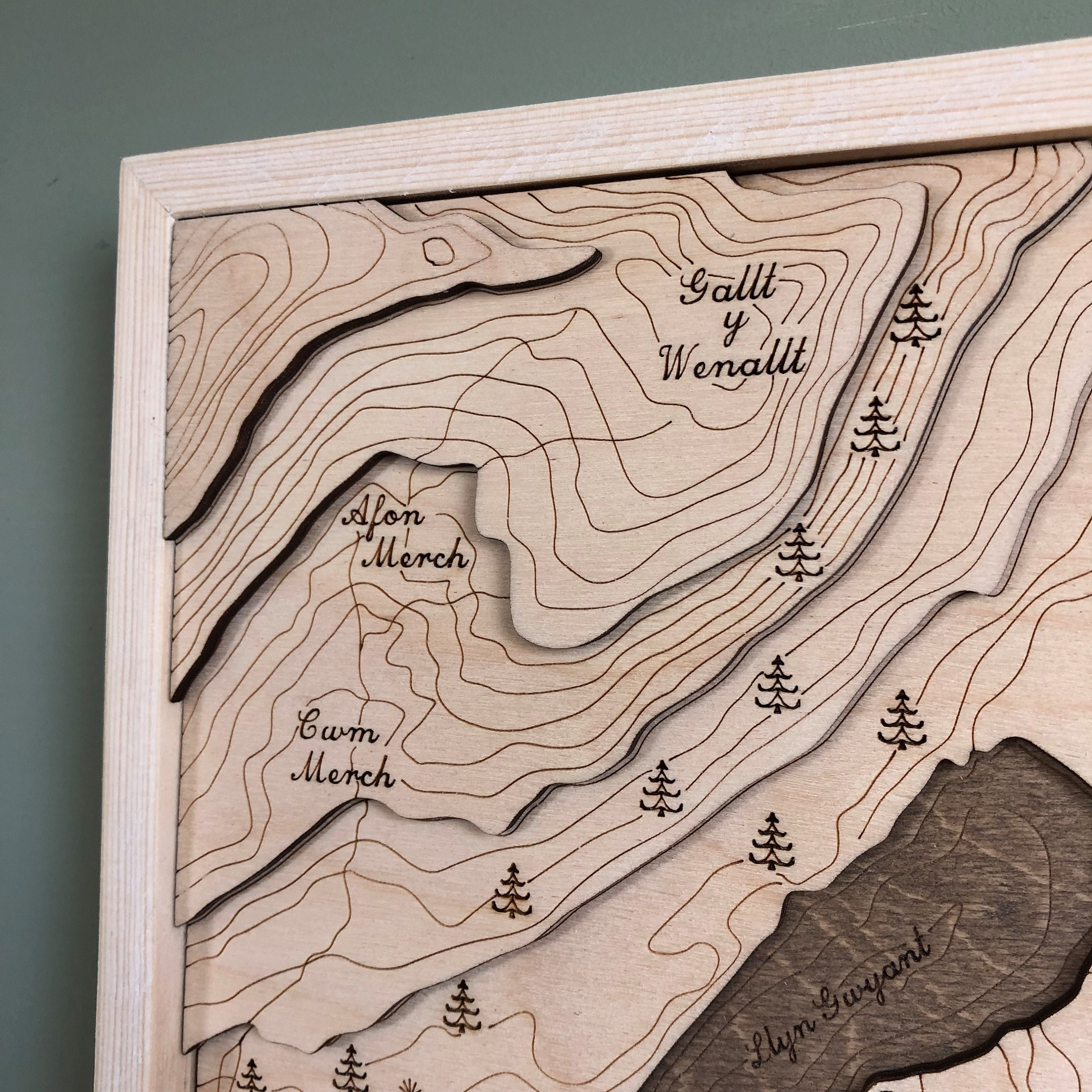 Llyn Gwynant Wooden Topographic map / Snowdonia / Wales / | Etsy