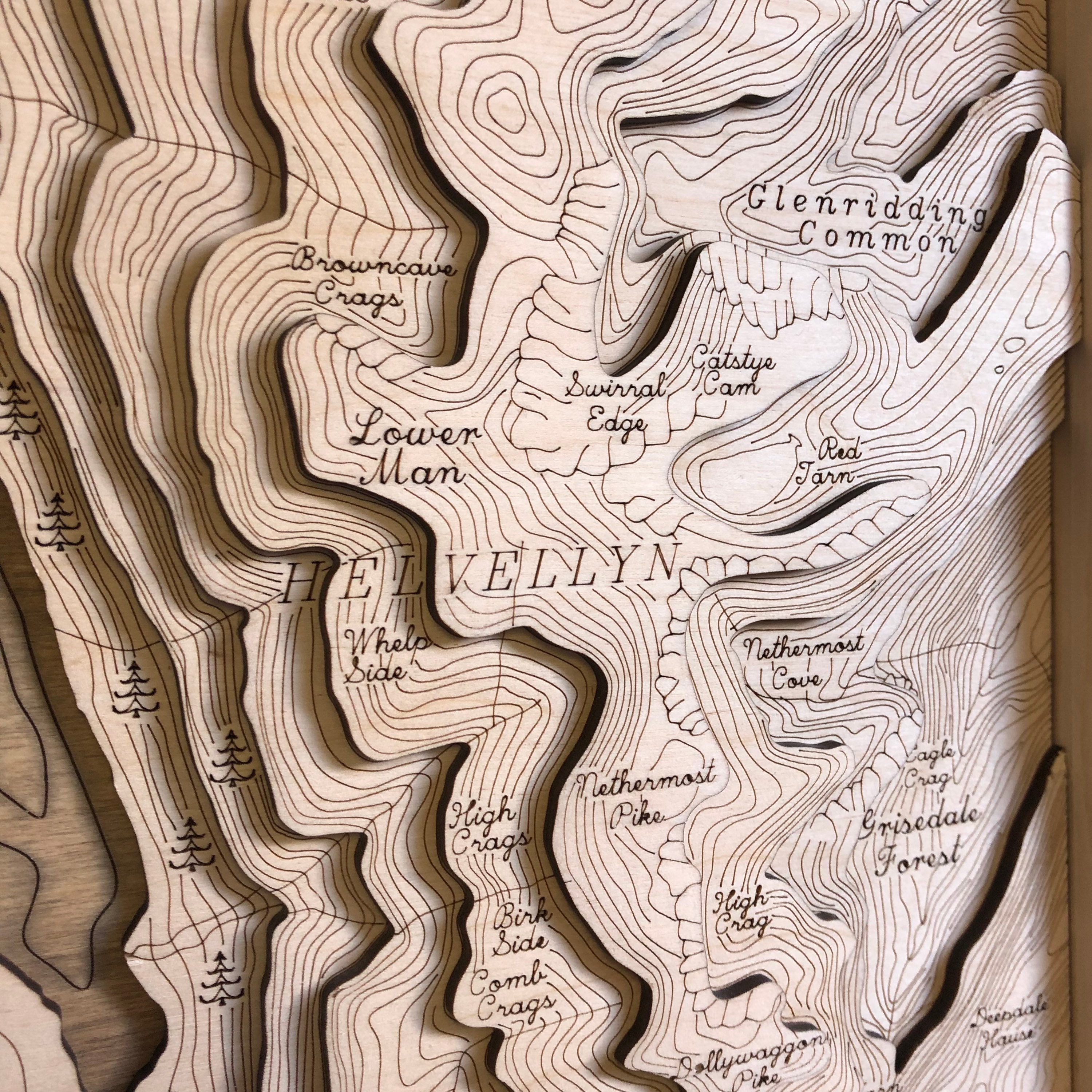 Helvellyn & Thirlmere / Topographic Map / Striding Edge / | Etsy