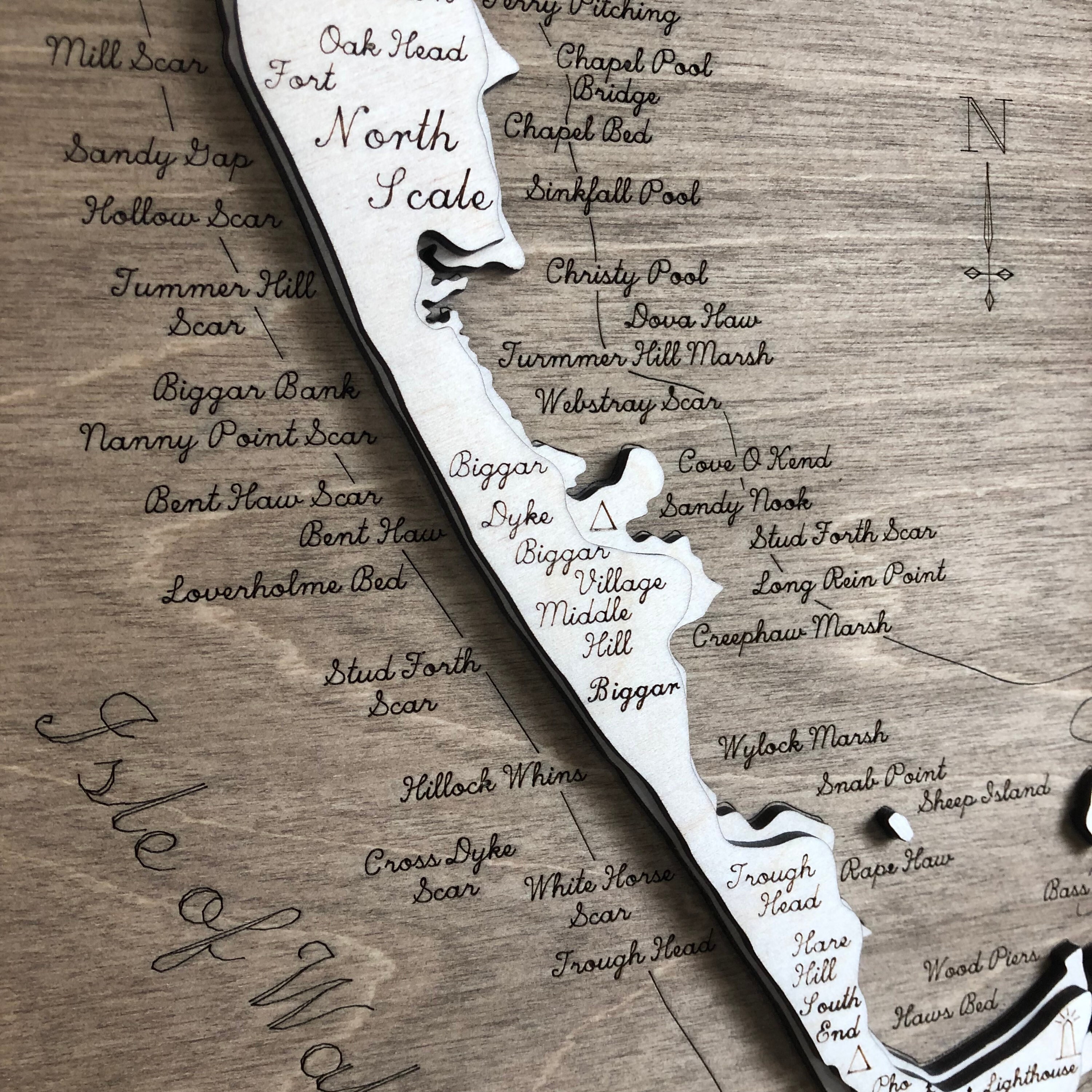 Walney Island Wooden Topographic Map Cumbria Barrow-in-furness | Etsy UK