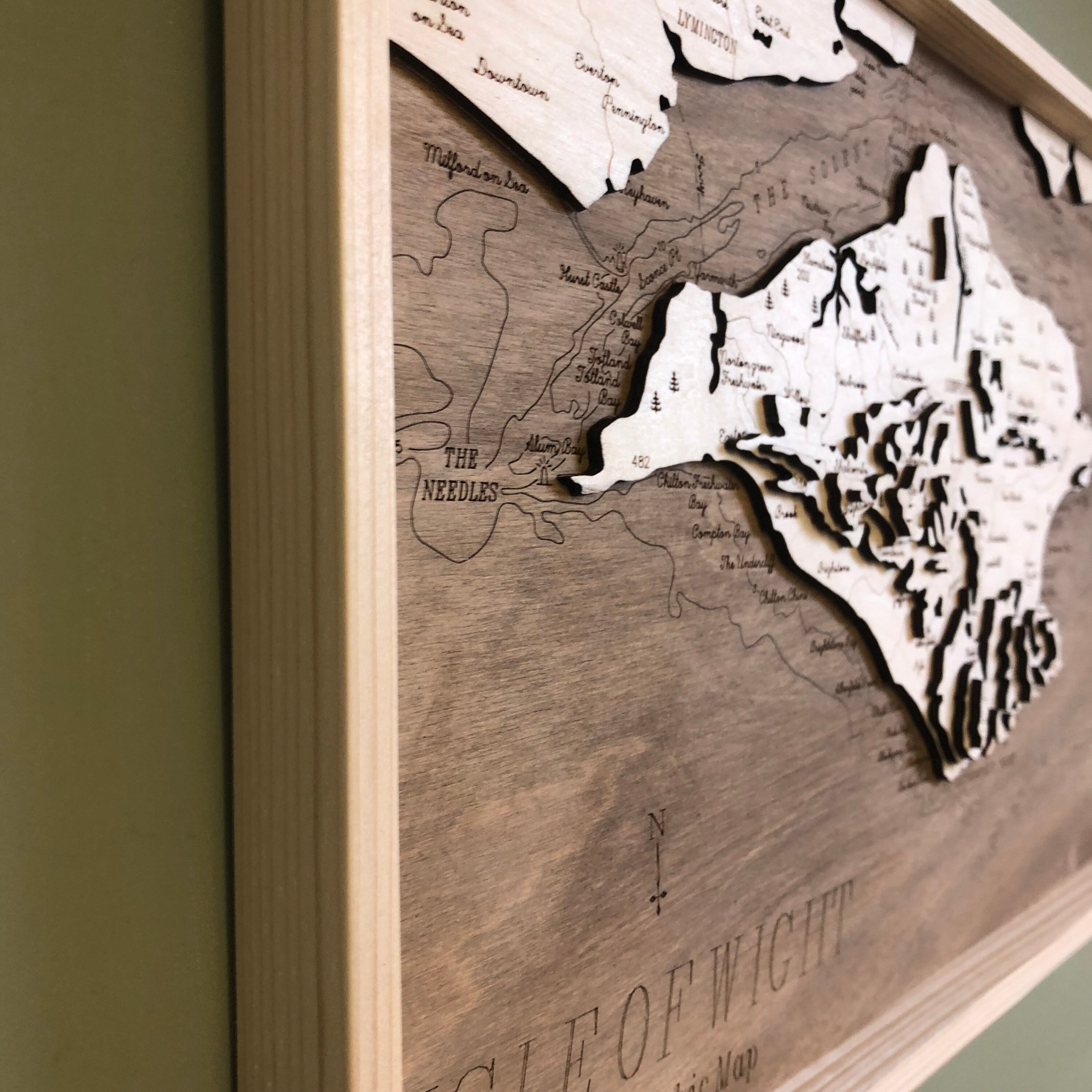 The Isle of Wight Wooden Topographic Map / South Coast / the - Etsy