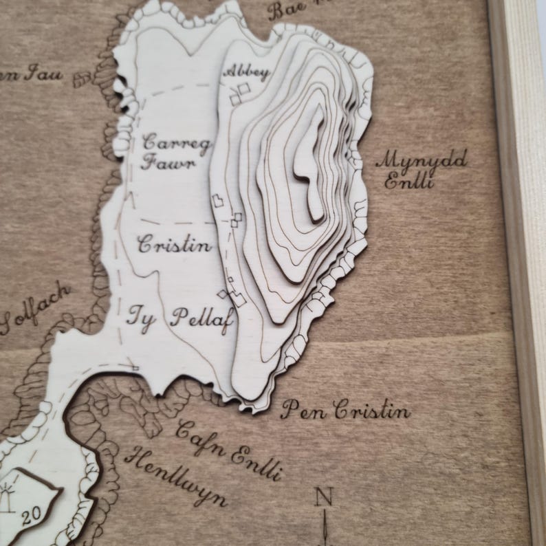 Bardsey Island Wooden Topographic Map: Welsh Wall Decor - Etsy