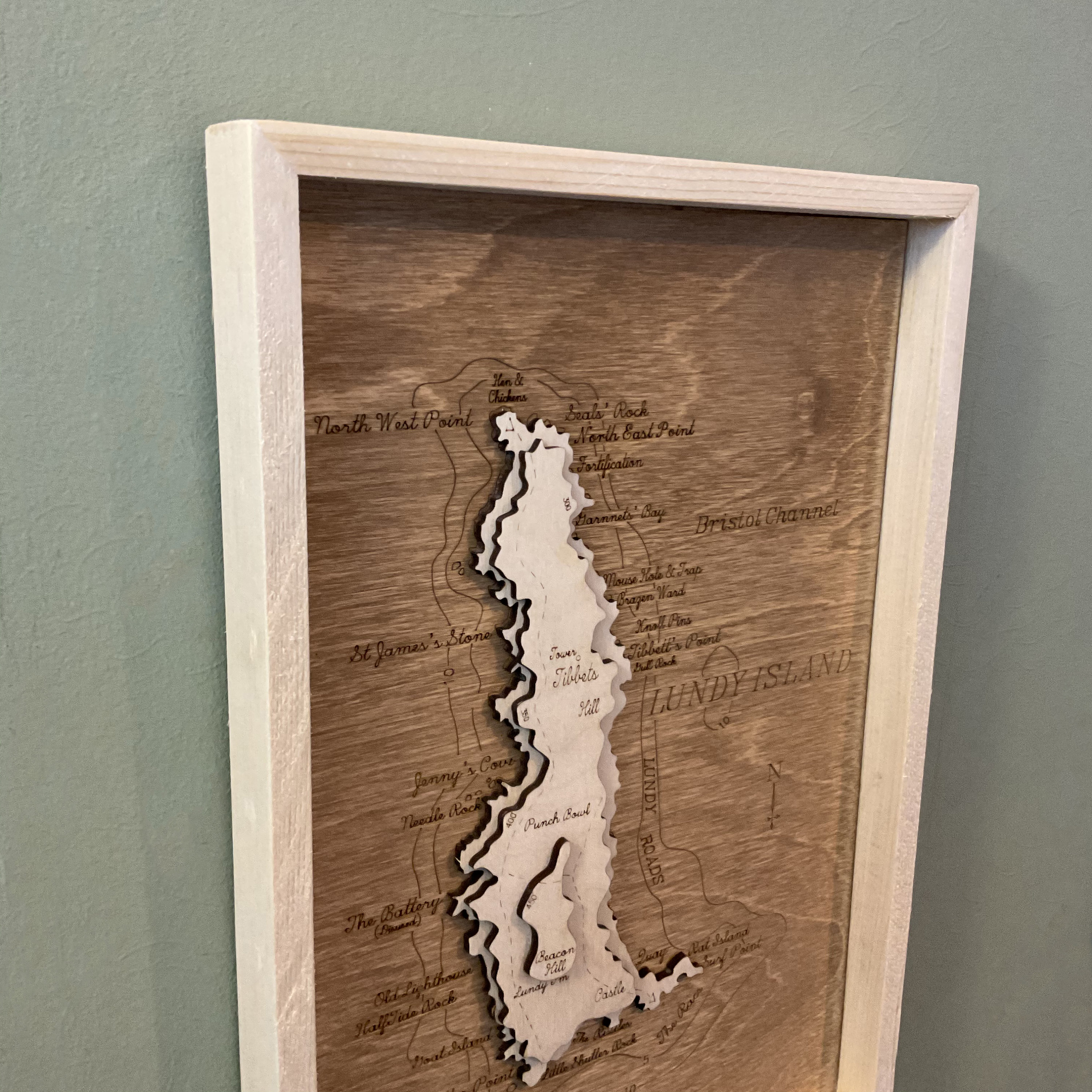 Lundy Island Wooden Topographic Map Bristol Channel Torridge | Etsy
