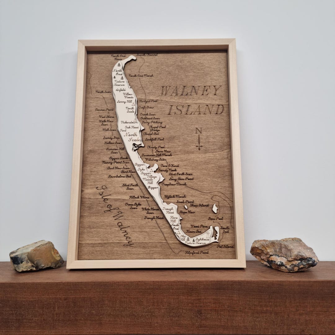 Walney Island Wooden Topographic Map: Cumbria Coast Artwork - Etsy UK