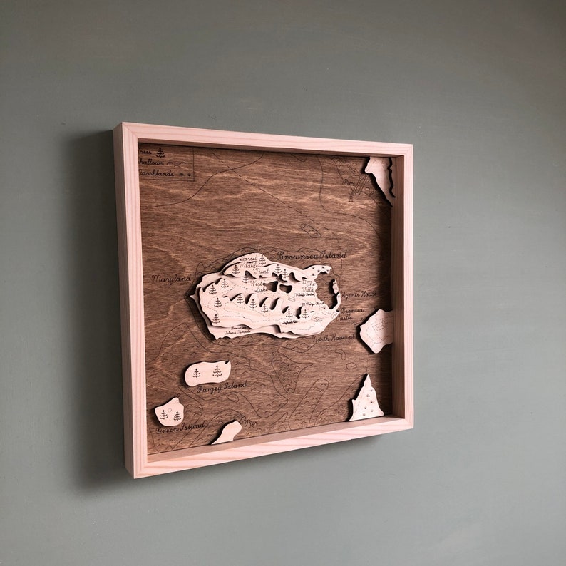 Brownsea Island / Wooden Map / the Villa / Brownsea Campsite / - Etsy UK