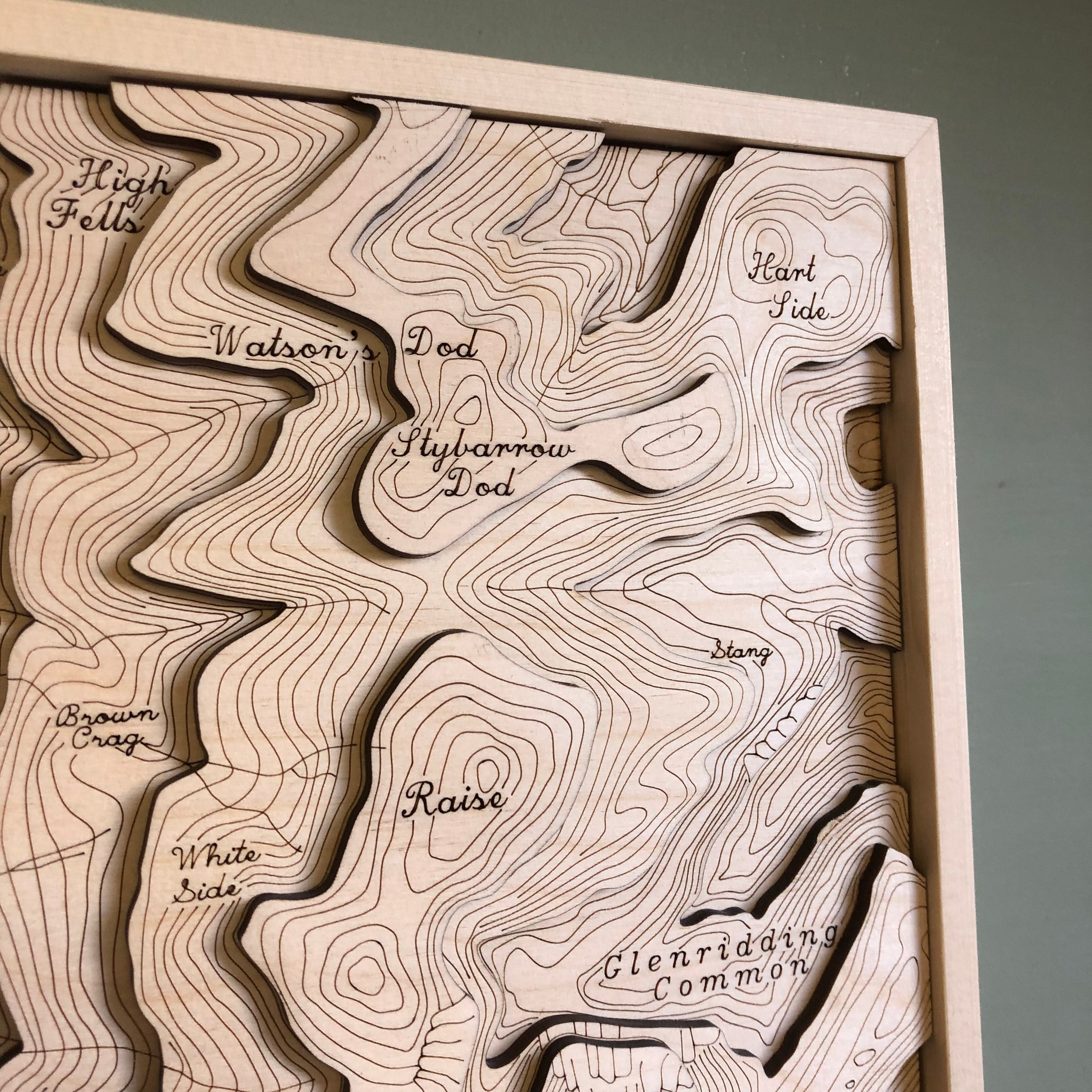 Helvellyn & Thirlmere / Topographic Map / Striding Edge / | Etsy