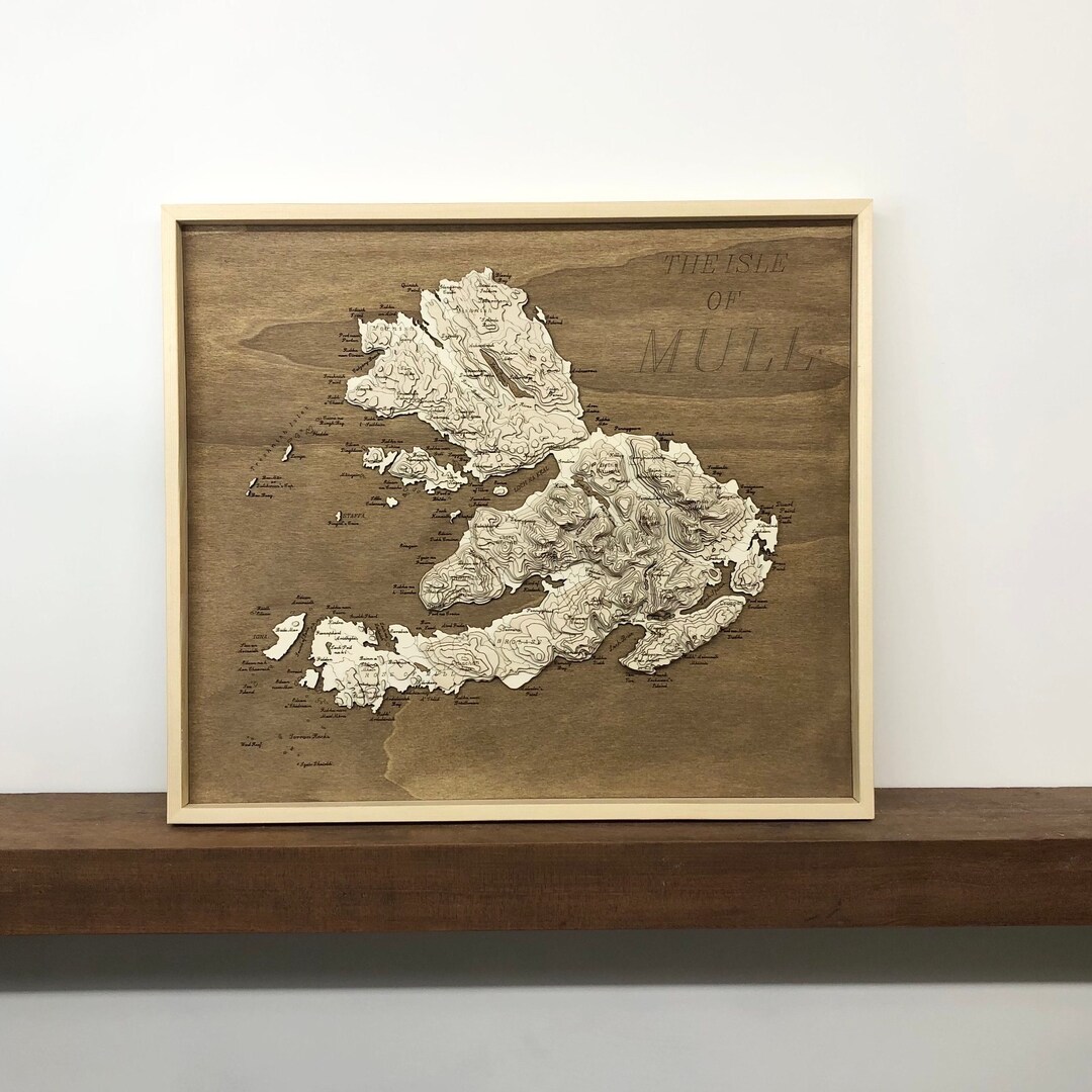The Isle of Mull Wooden 3d Engraved Map Scotland Inner Hebrides Argyll ...