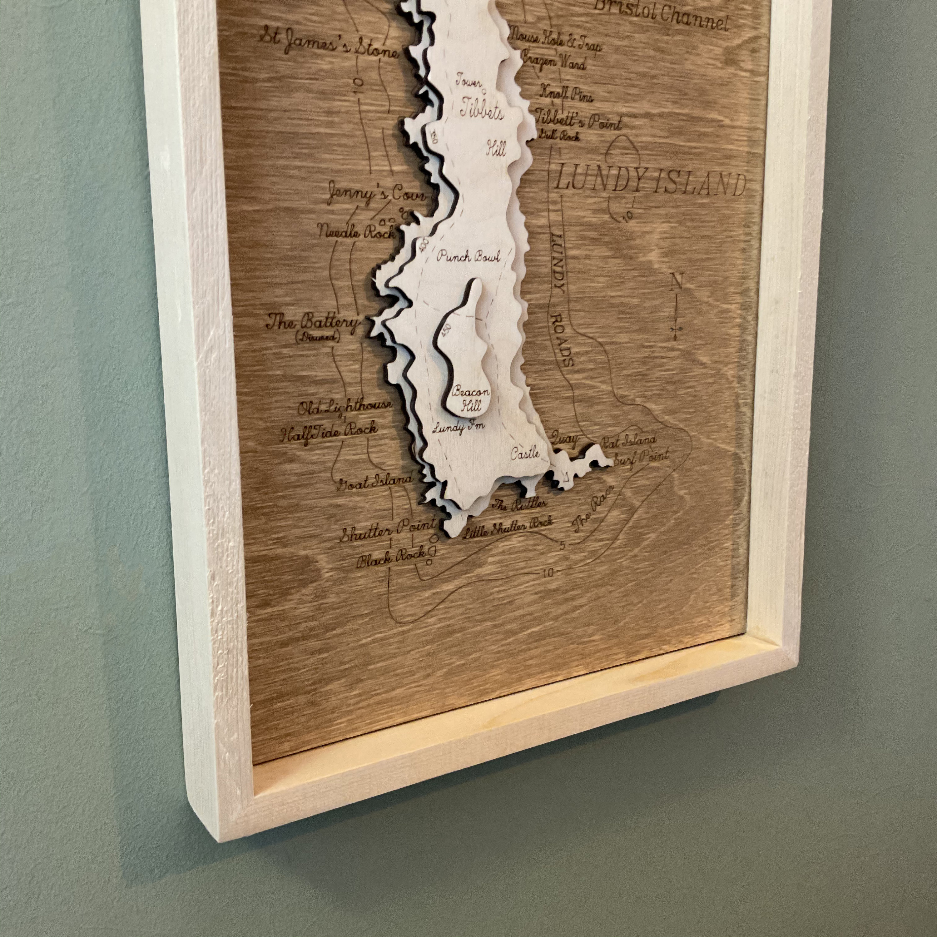 Lundy Island Wooden Topographic Map Bristol Channel Torridge | Etsy