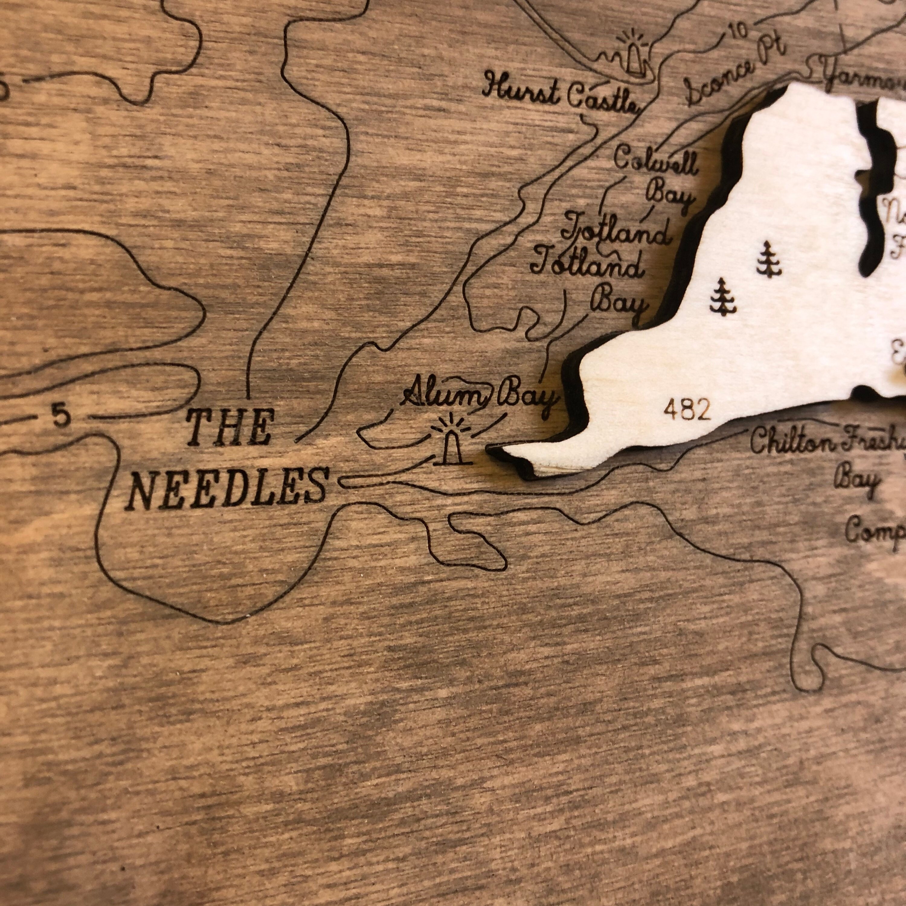 The Isle of Wight Wooden Topographic Map / South Coast / the - Etsy