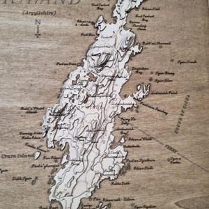 Gigha Island Wooden 3D Map: Scottish Hebridean Topographic Art - Etsy