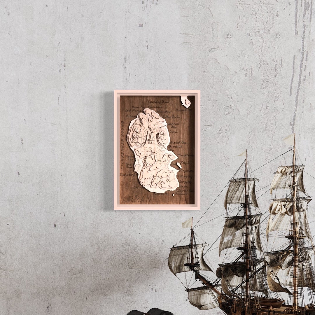 Isle of Arran / Wooden Topographic Map / Lamlash / Goat Fell / - Etsy