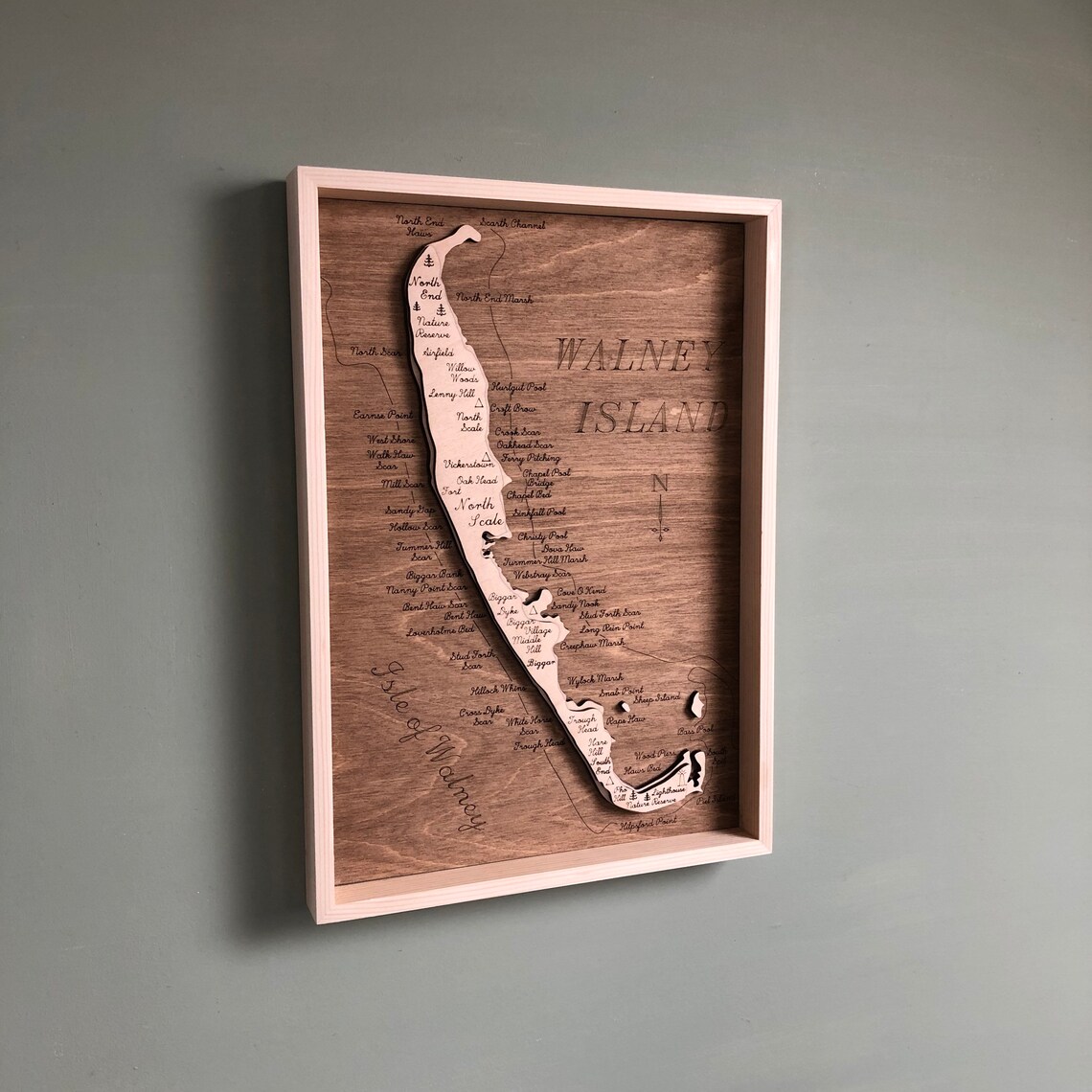 Walney Island Wooden Topographic Map Cumbria Barrow-in-furness | Etsy UK