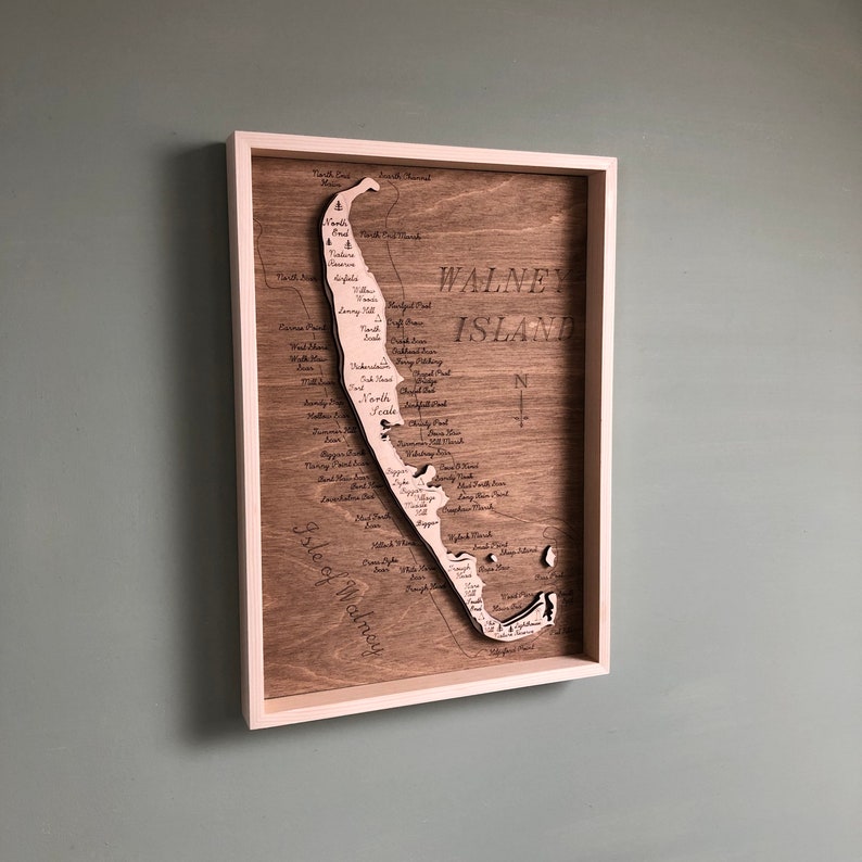 Walney Island Wooden Topographic Map Cumbria Barrow-in-furness | Etsy UK