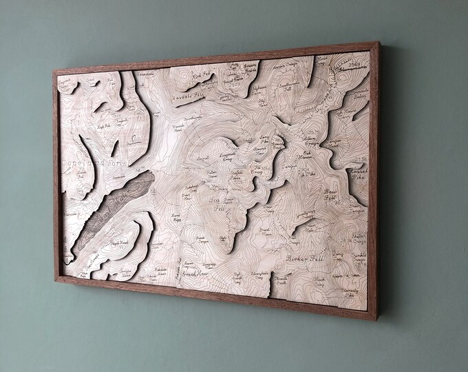 Handmade Laser cut wooden Topographic Maps by sdkdesignermaker