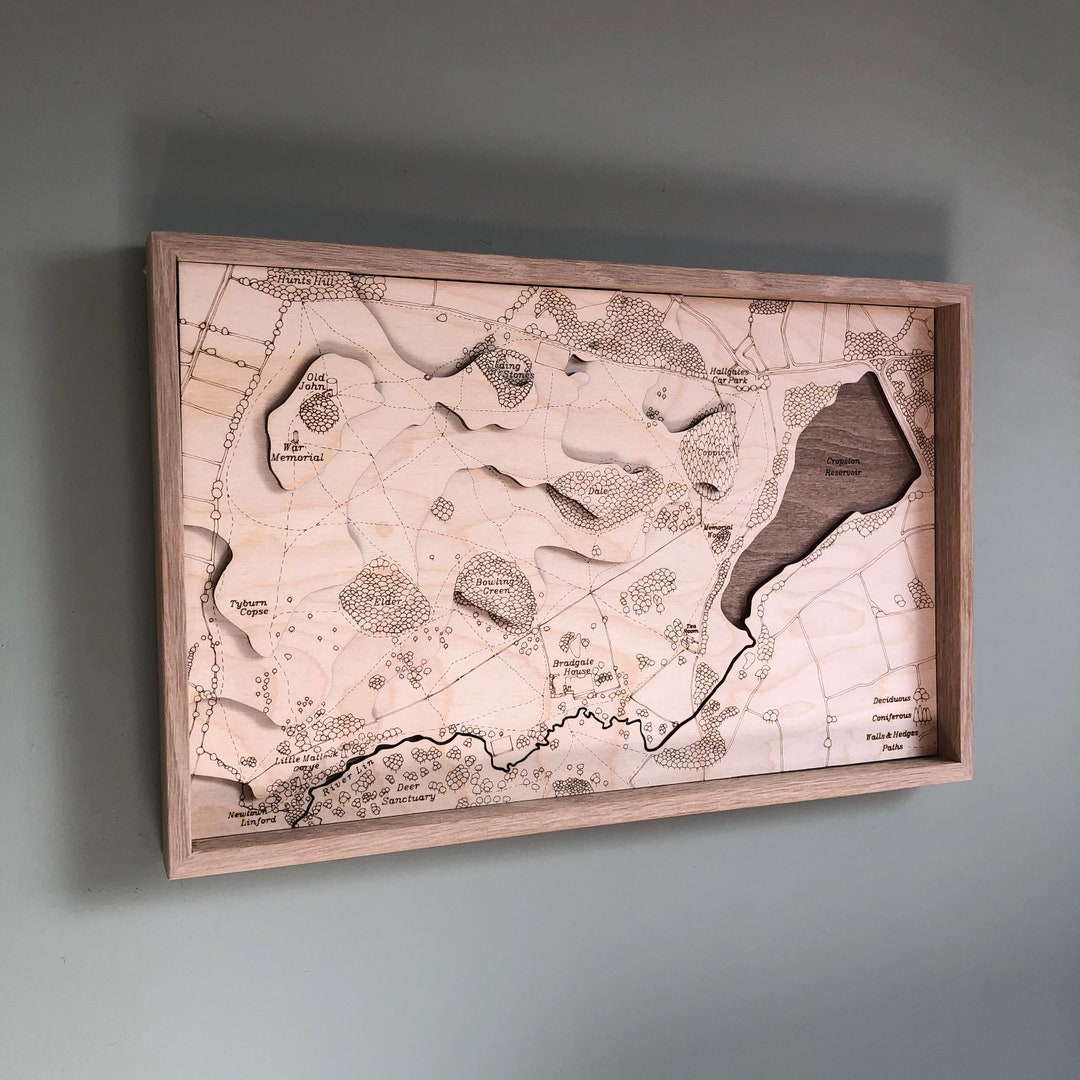 Bradgate Park Wooden Relief Map / Charnwood Forest / - Etsy