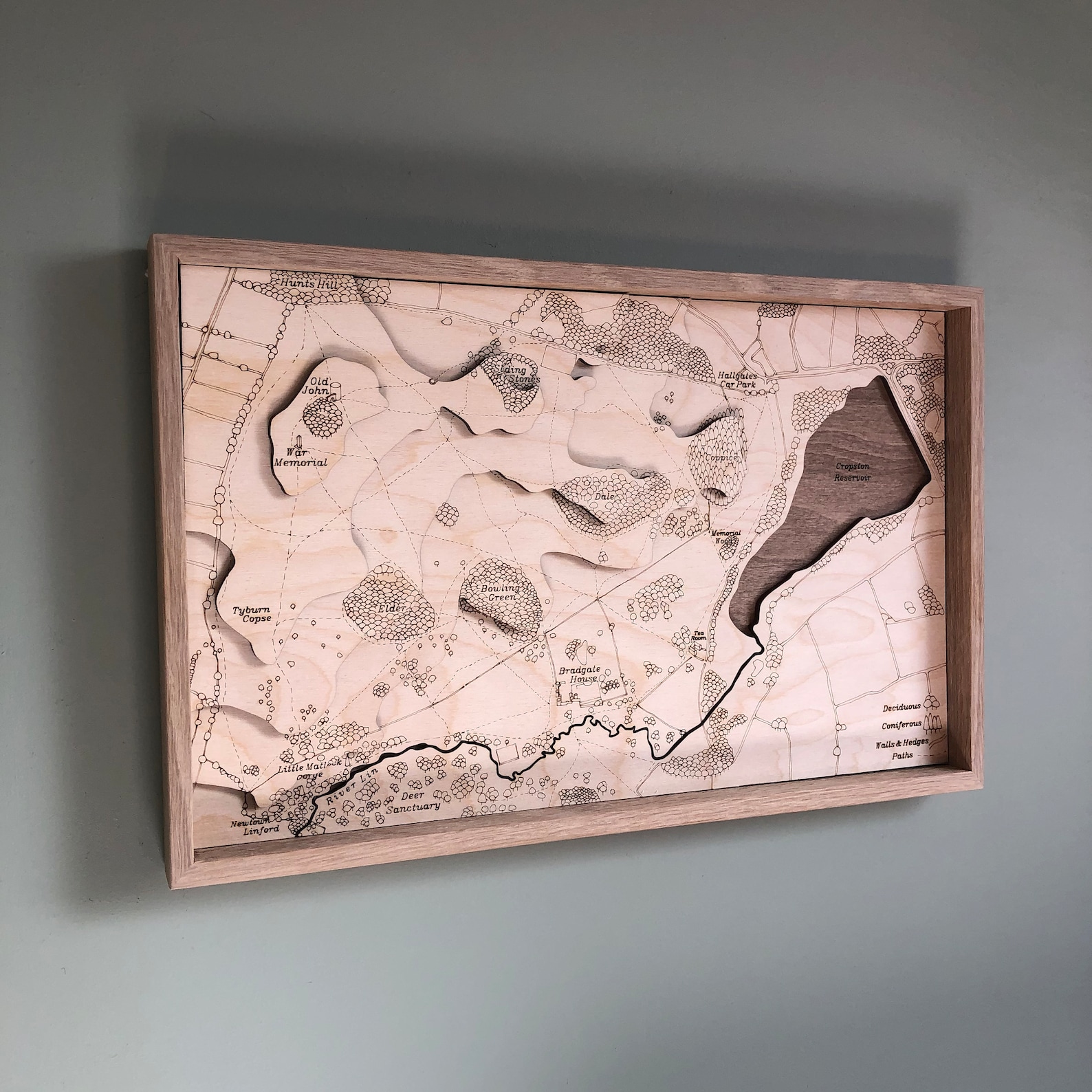 Bradgate Park Wooden Relief Map / Charnwood Forest / - Etsy