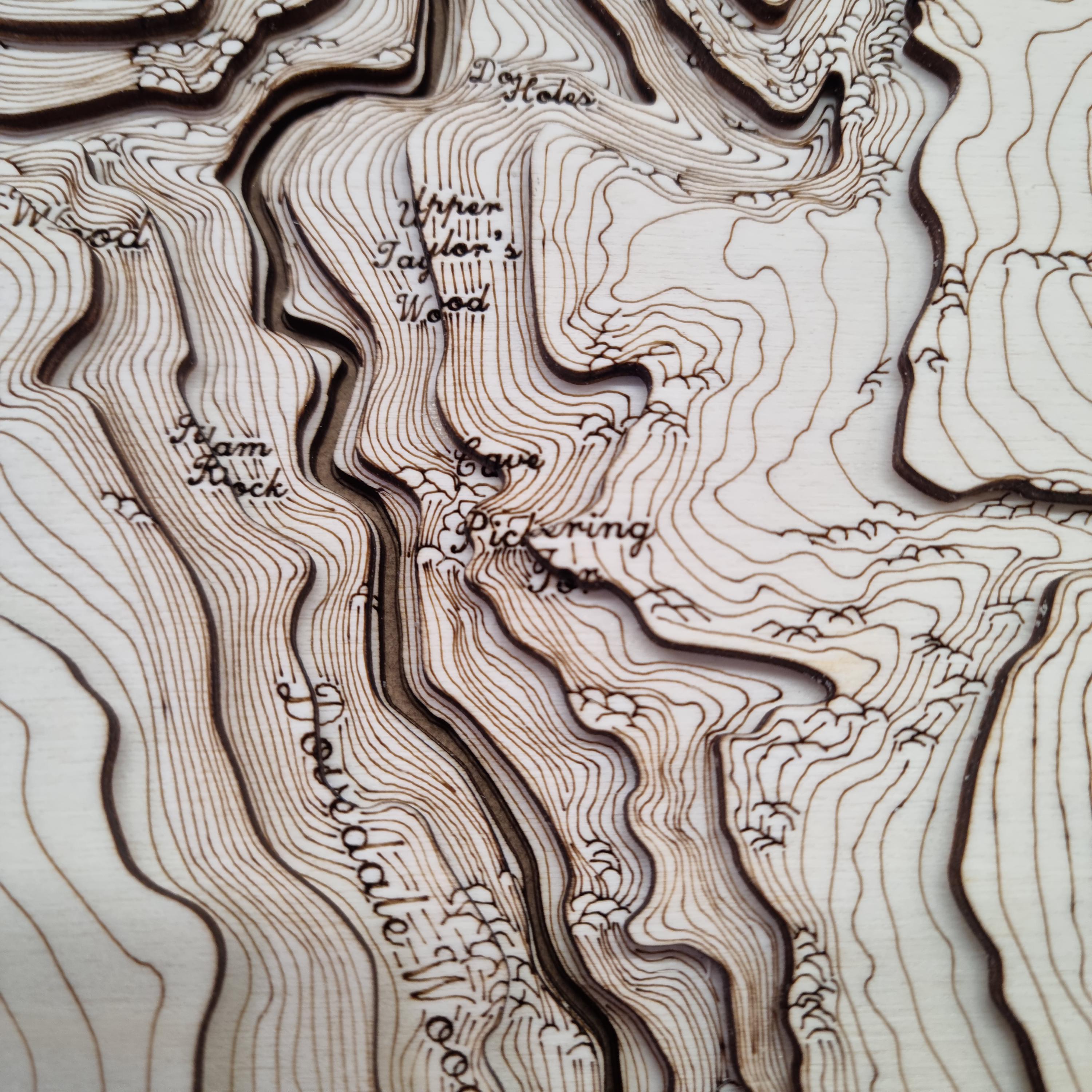 Dovedale Peak District 3D Wooden Map Art - Personalized Topographic ...