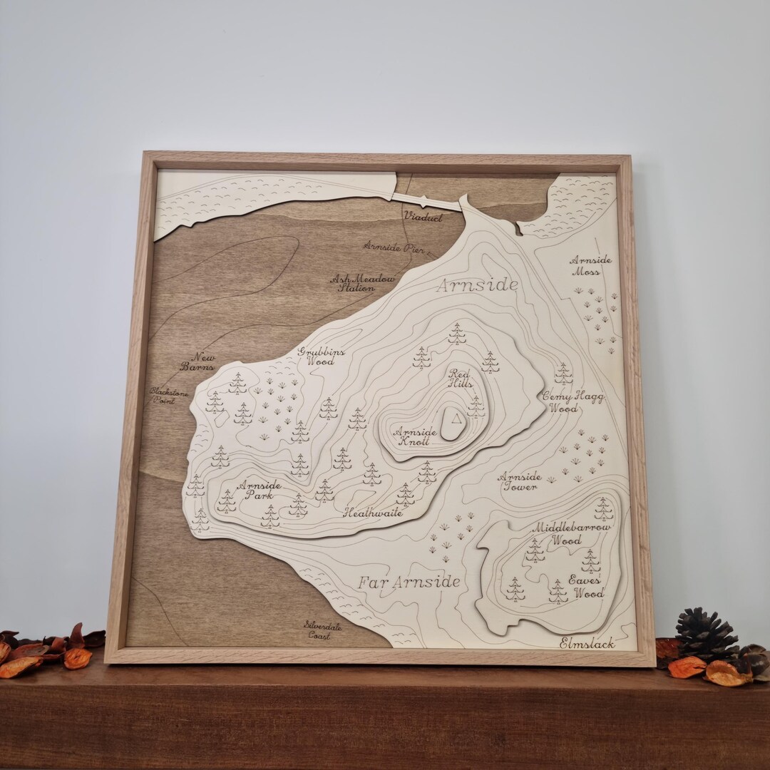 Arnside & Arnside Knott / Cumbira / Personalised Map / River Kent ...