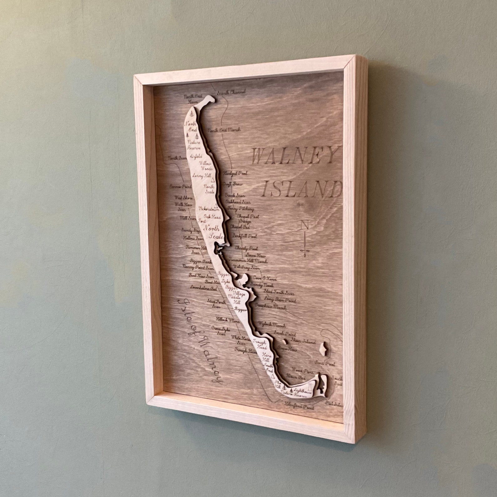 Walney Island Wooden Topographic Map Cumbria Barrow-in-Furness | Etsy