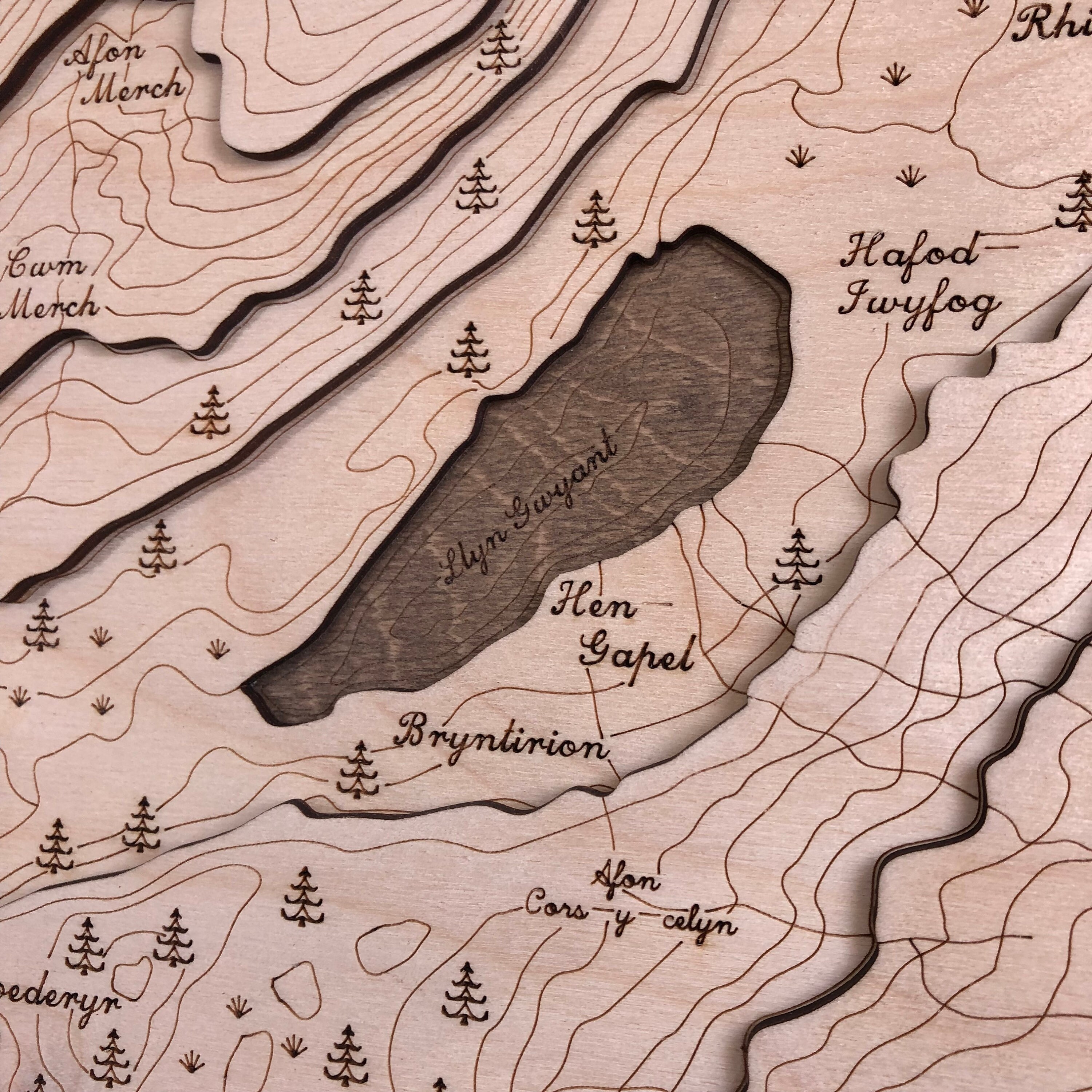 Llyn Gwynant Wooden Topographic map / Snowdonia / Wales / | Etsy