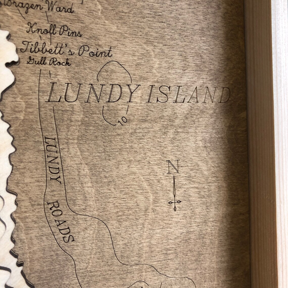 Lundy Island Wooden Topographic Map Bristol Channel Torridge - Etsy