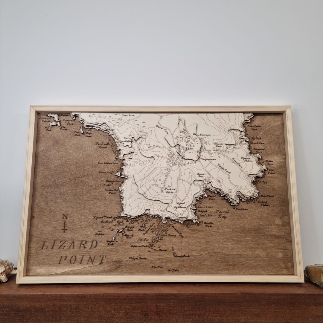 Lizard Point 3 Map of Cornwall Landewednack Peninsula Housel Bay ...