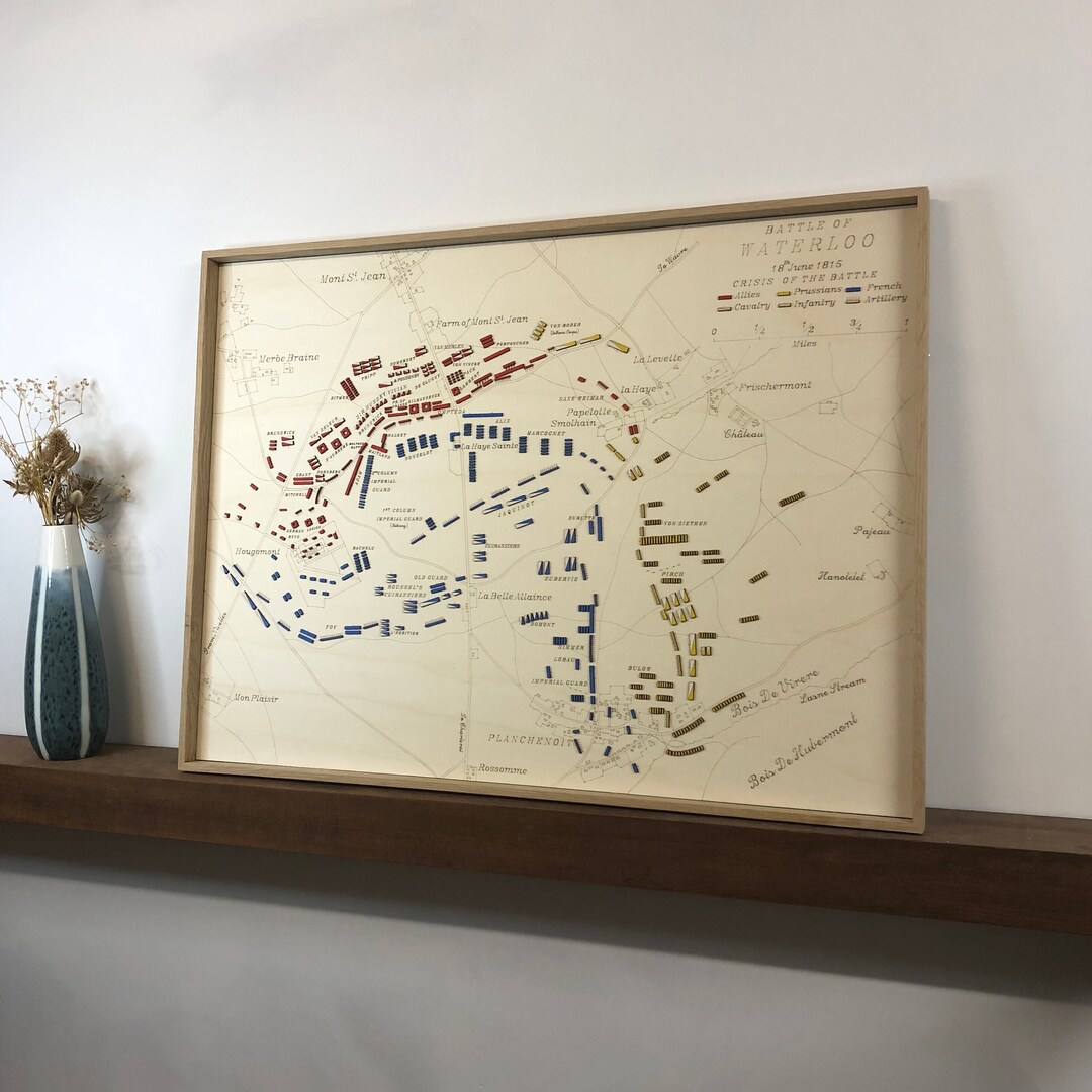 The Battle of Waterloo / Wooden Battle Map / Napoleonic Wars / Seventh ...