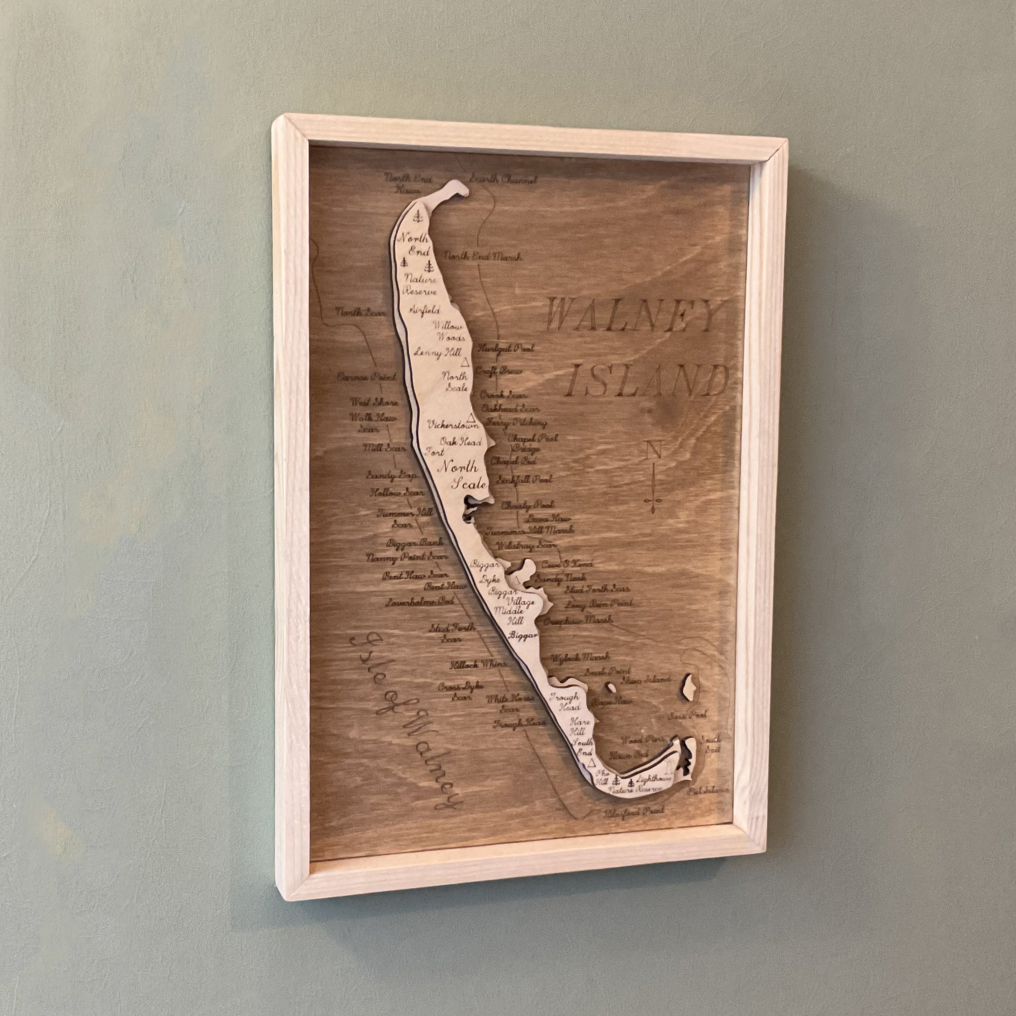 Walney Island Wooden Topographic Map Cumbria Barrow-in-Furness | Etsy