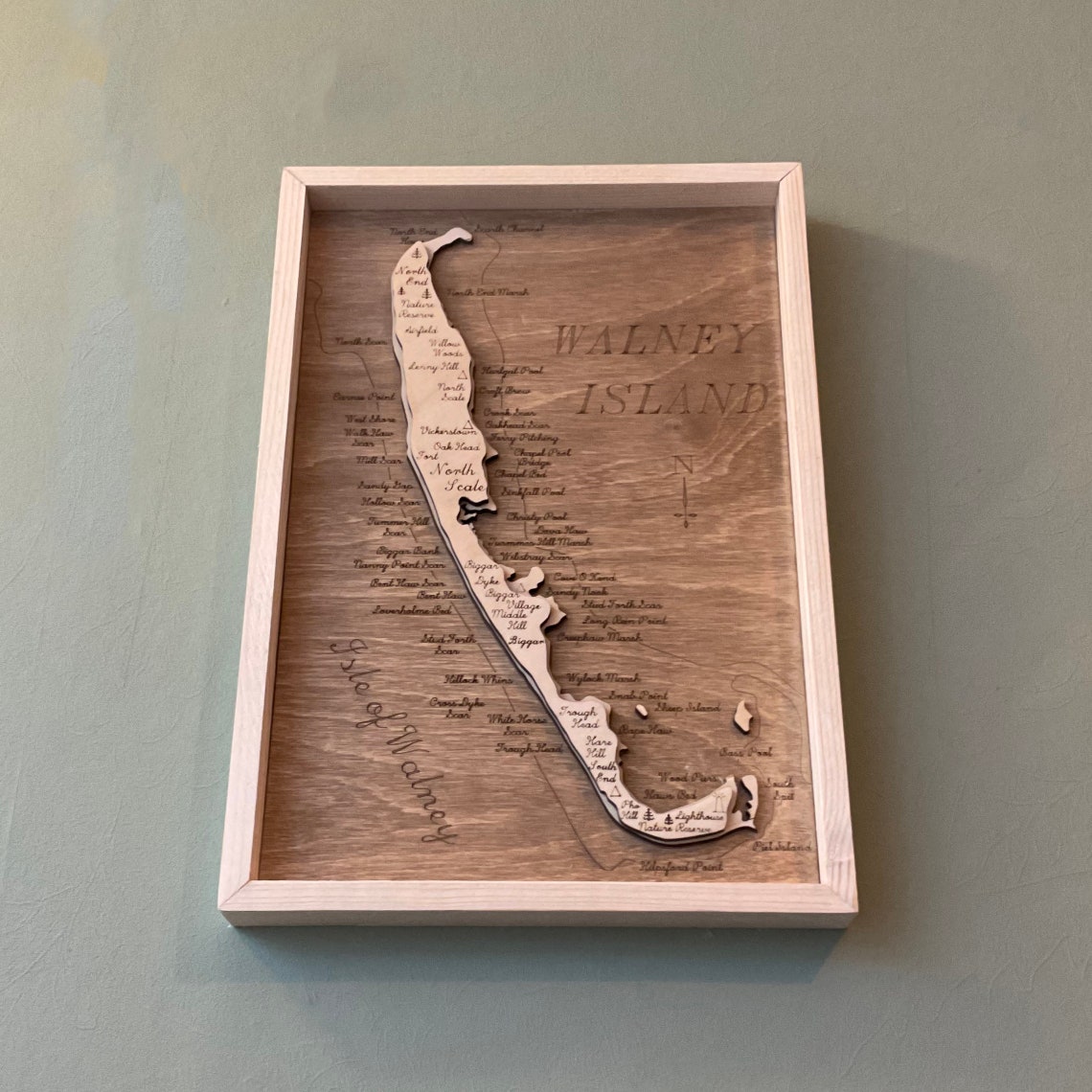 Walney Island Wooden Topographic Map Cumbria Barrow-in-Furness | Etsy