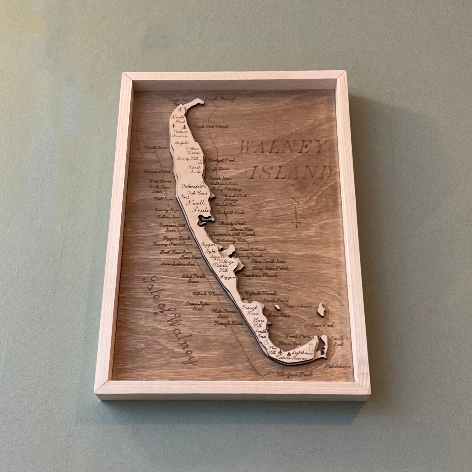 Walney Island Wooden Topographic Map Cumbria Barrow-in-Furness | Etsy