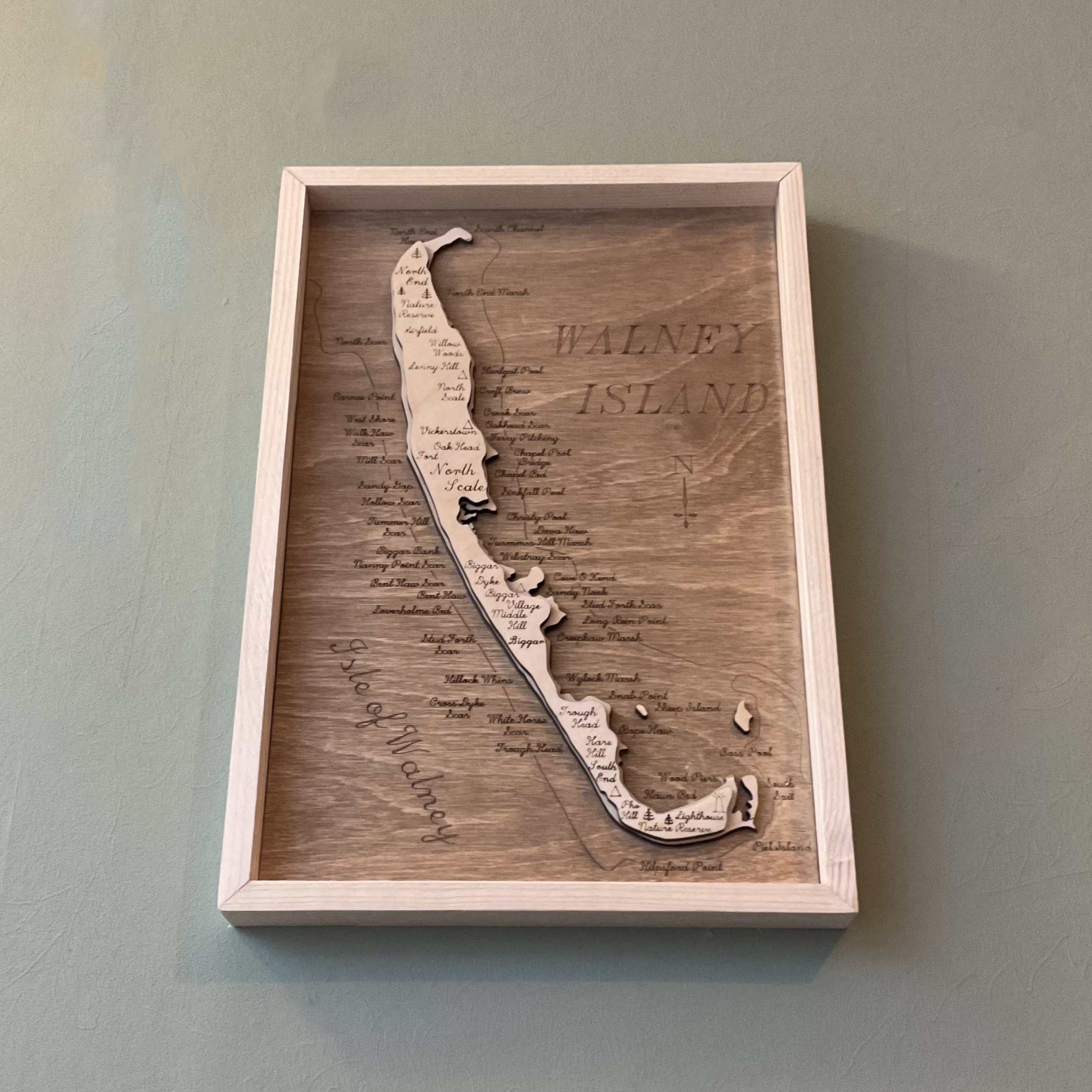 Walney Island Wooden Topographic Map Cumbria Barrow-in-Furness | Etsy