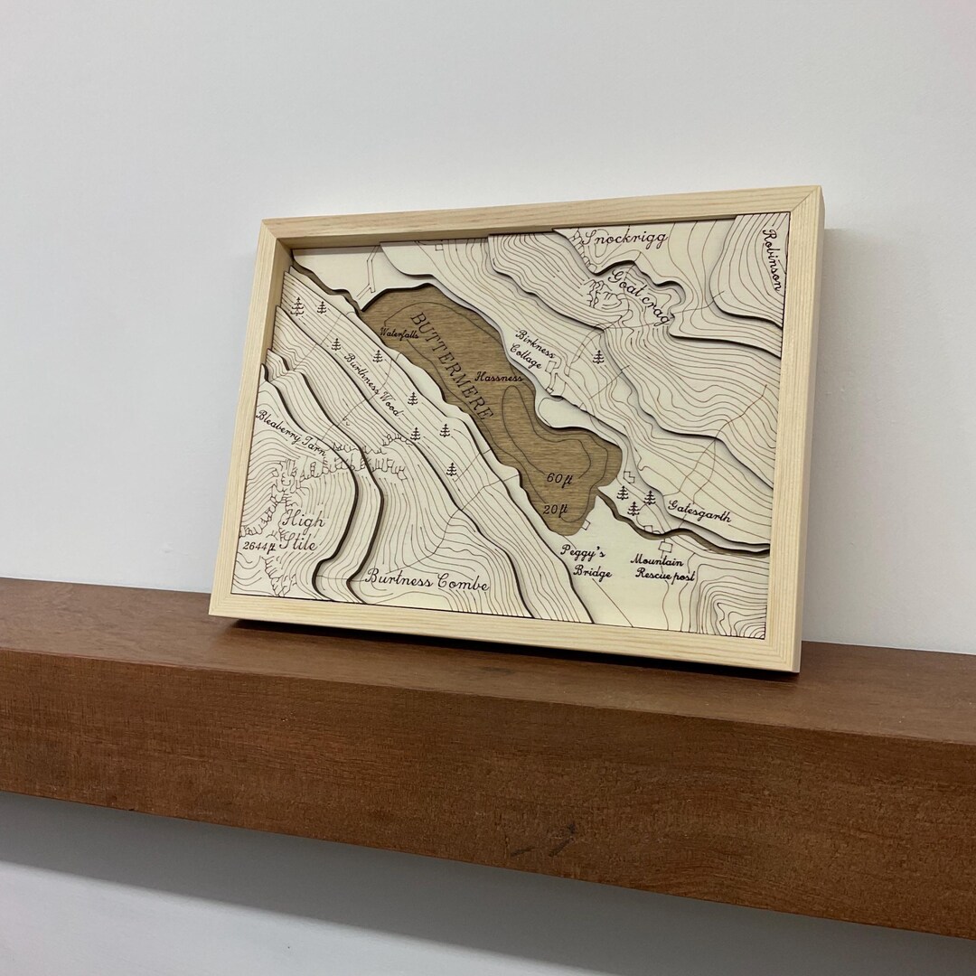 Buttermere Wooden Map the Lake District National Park / Cumbria / the ...