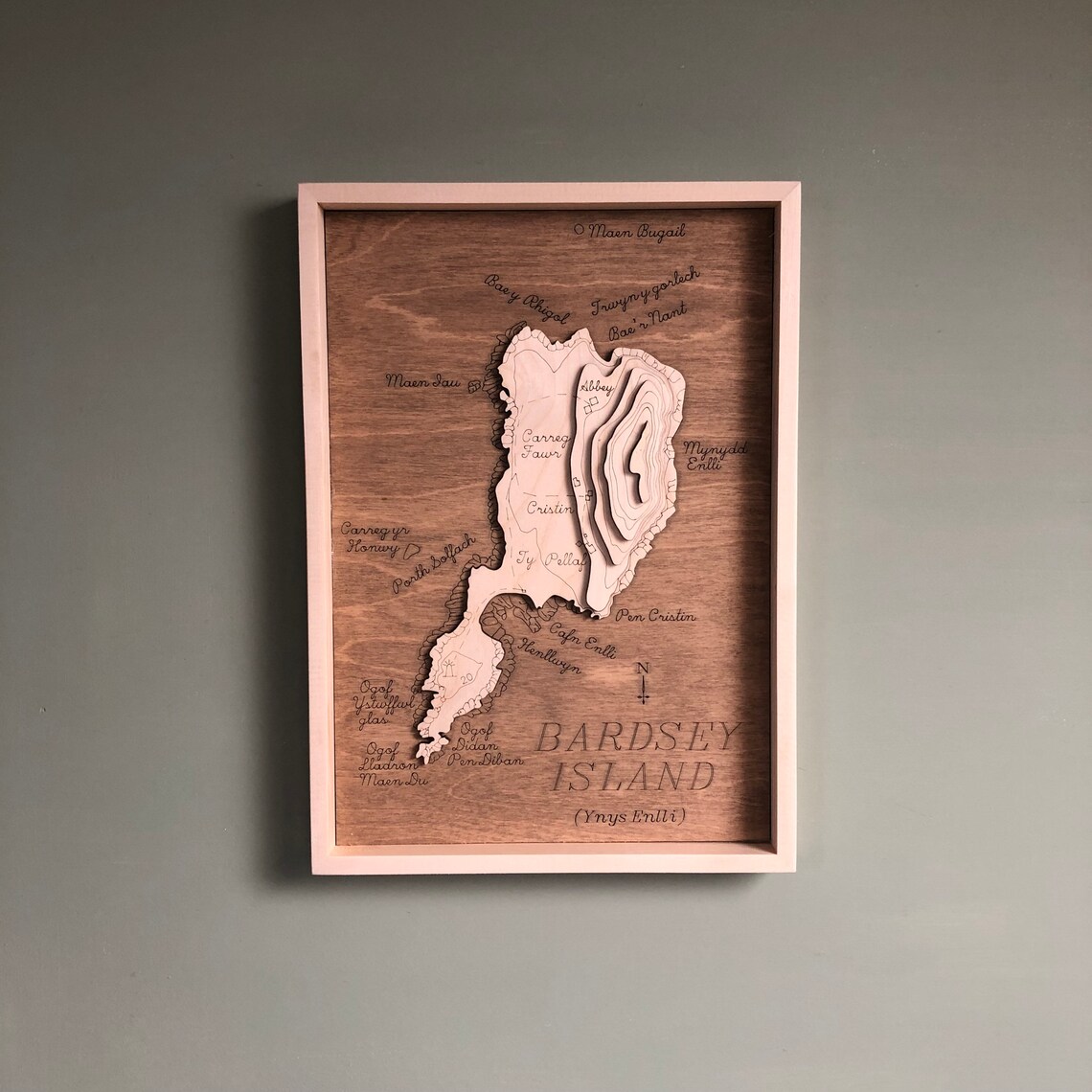 Bardsey Island Wooden Topographic Map Gwynedd Wales Aberdaron - Etsy