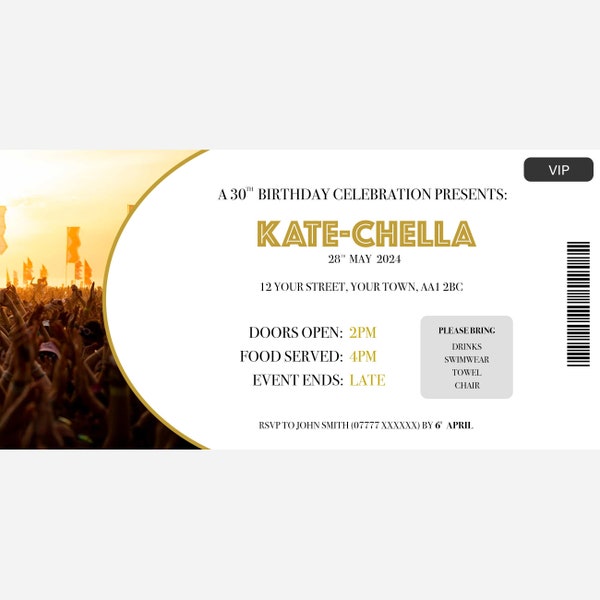 Ticket Style Invite - Etsy