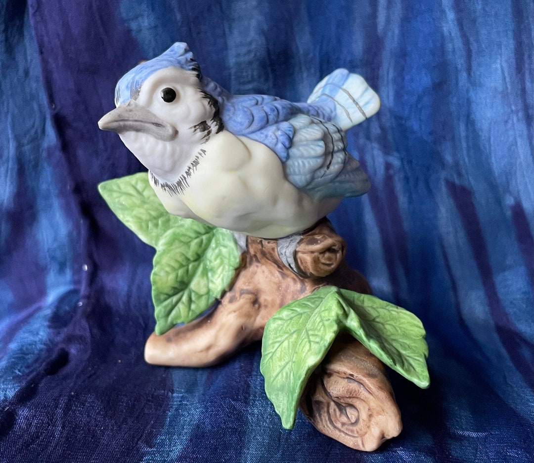 Adorable Baby Blue Jay Porcelain Bisque Figurine, Lefton, Baby Bird ...