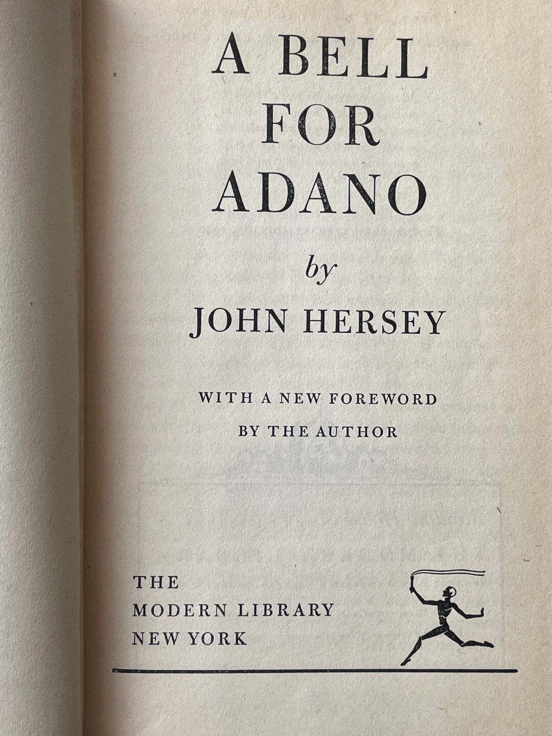 First Edition Modern Library hardcover A Bell for Adano, 1946, John ...