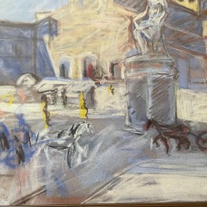 Vintage Original Impressionistic Pastel Portrait of Sun-drenched ...